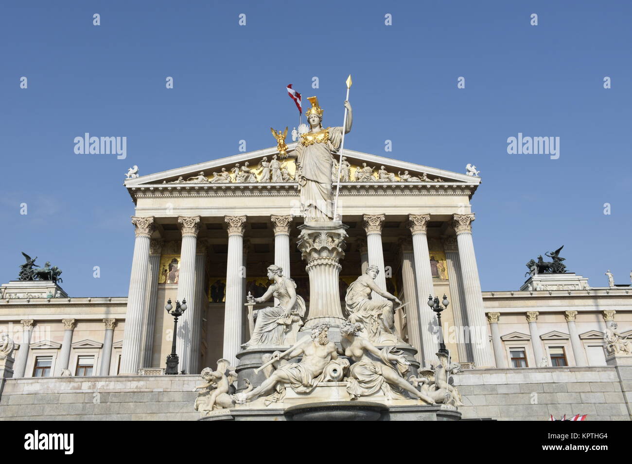 pallas athena fountain,pallas athene,statue,parliament vienna ...