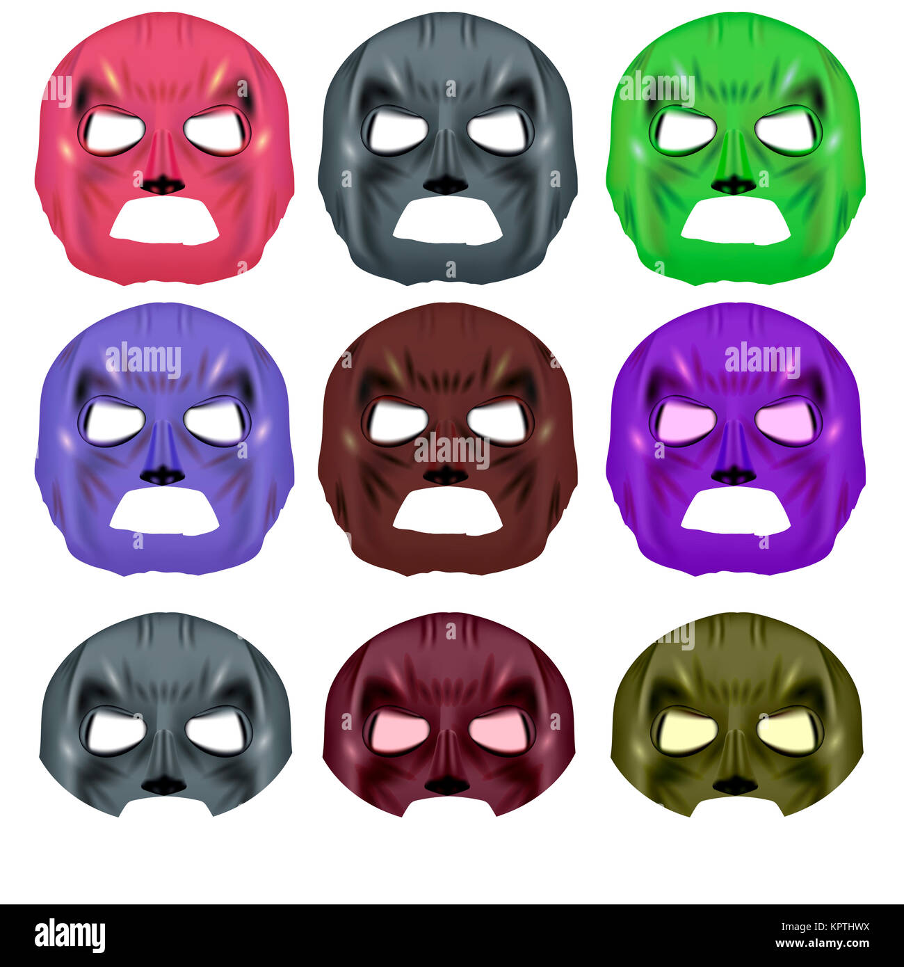 Set of Colorful Superhero Mask Stock Photo - Alamy