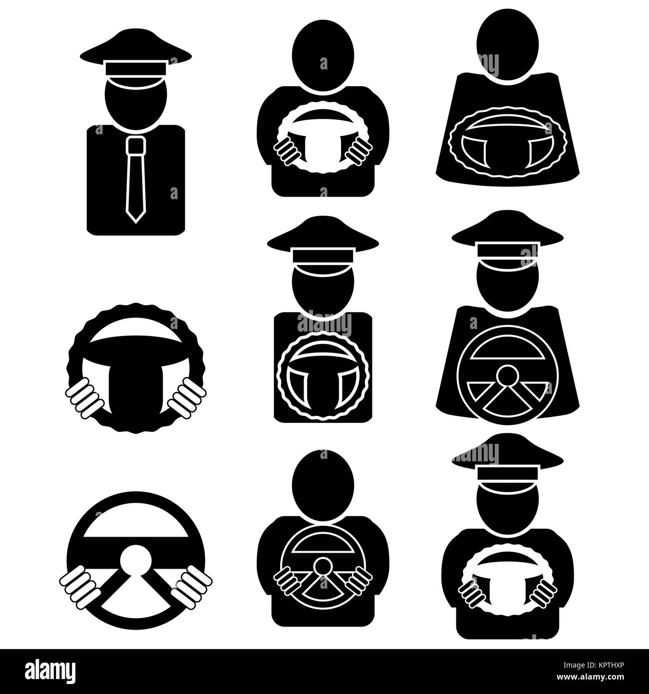 Set of Driver Icons Isolated on White Background Stock Photo - Alamy
