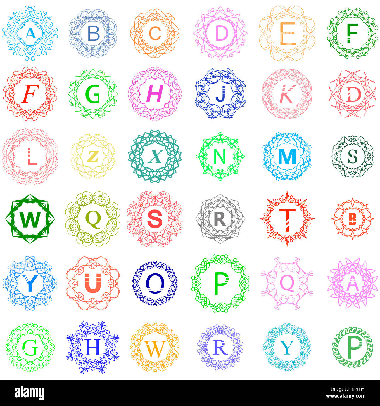 Simple Monogram Design Template Stock Photo - Alamy