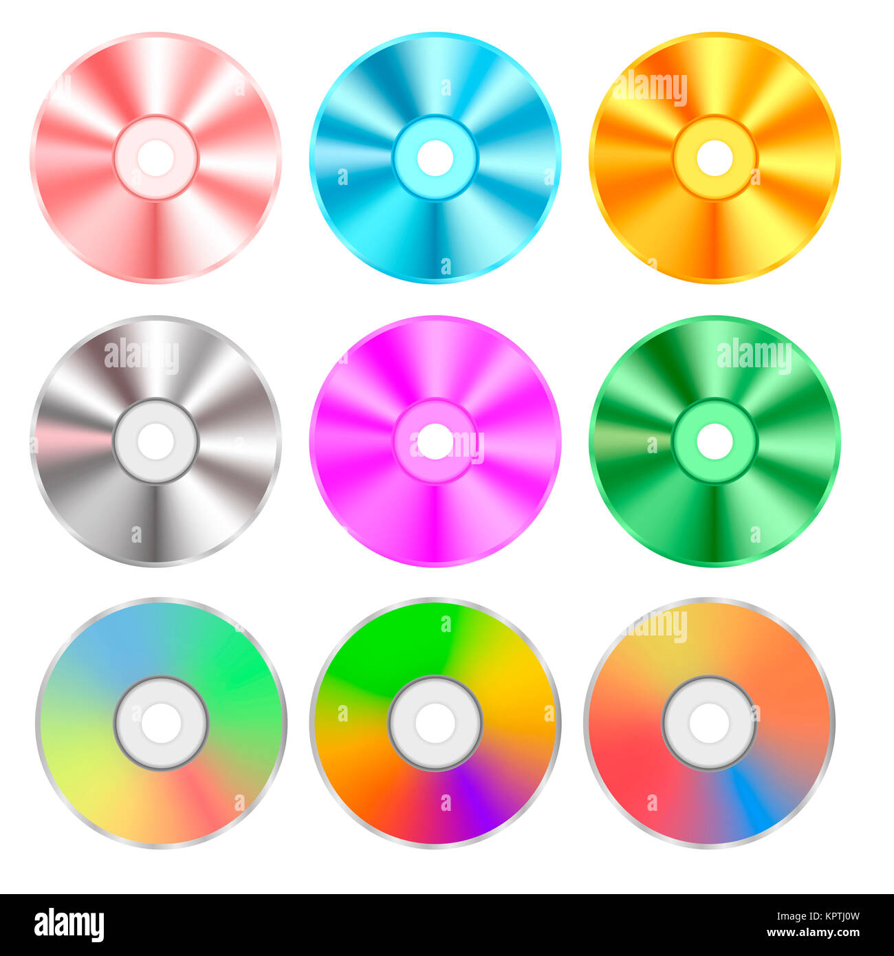 Set of Realistic Colorful Compact Discs Isolated Stock Photo - Alamy