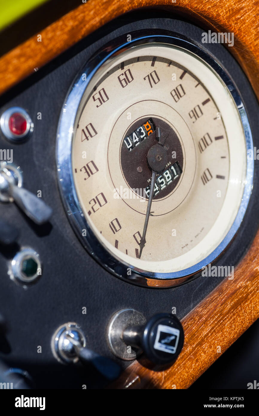 Retro car dashboard Stock Photo - Alamy