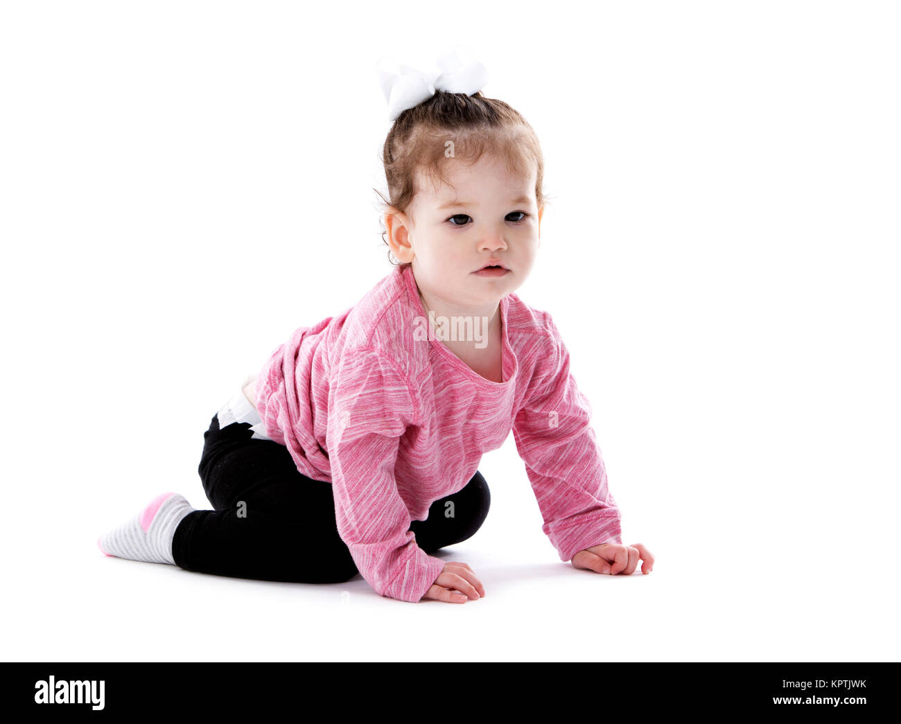 toddler girl on white background Stock Photo - Alamy