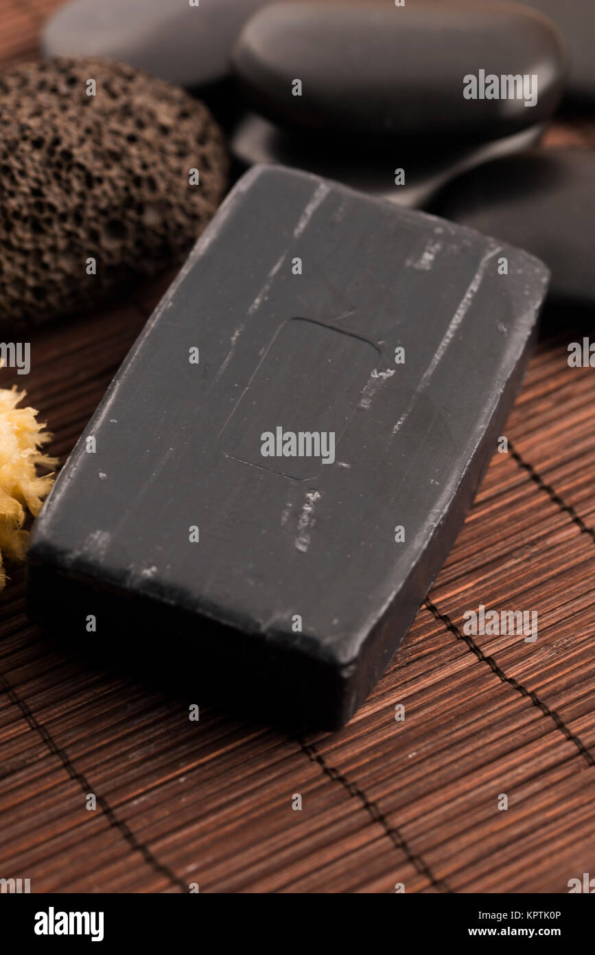 block of natural carbon soap Stock Photo - Alamy