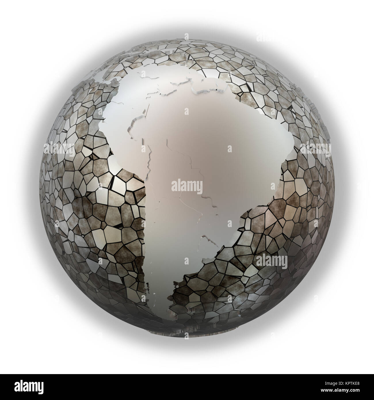 South America on metallic Earth Stock Photo - Alamy