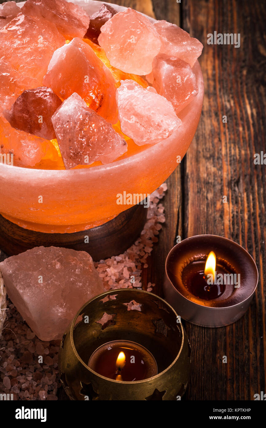 Glow salt lamp Stock Photo - Alamy