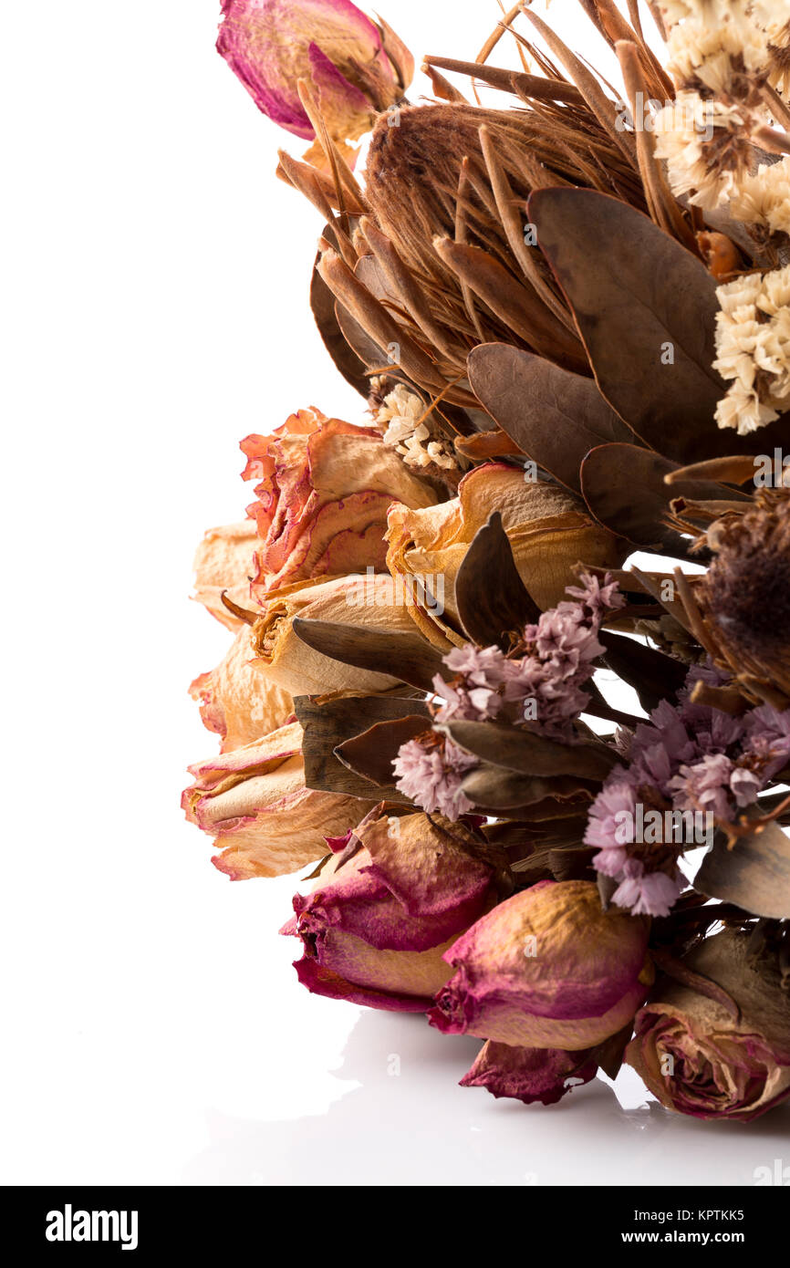 Decoration of dried flowers - roses Stock Photo - Alamy