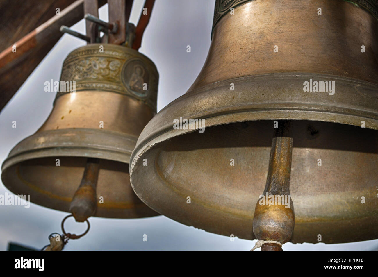 two bronze bells Stock Photo - Alamy