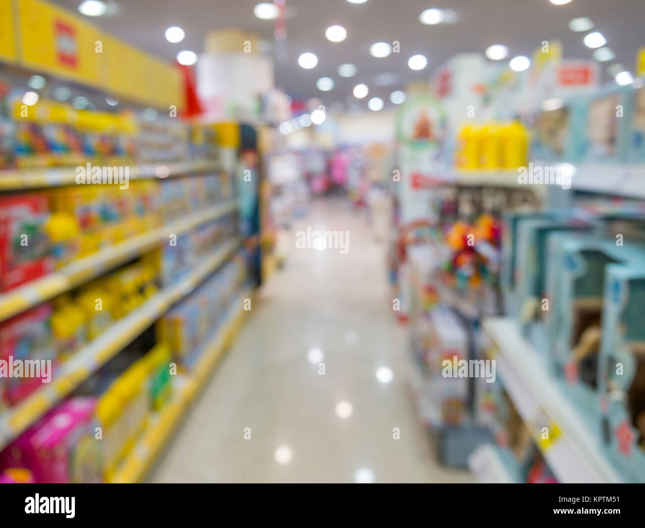 Blurred of kids toy store background Stock Photo - Alamy