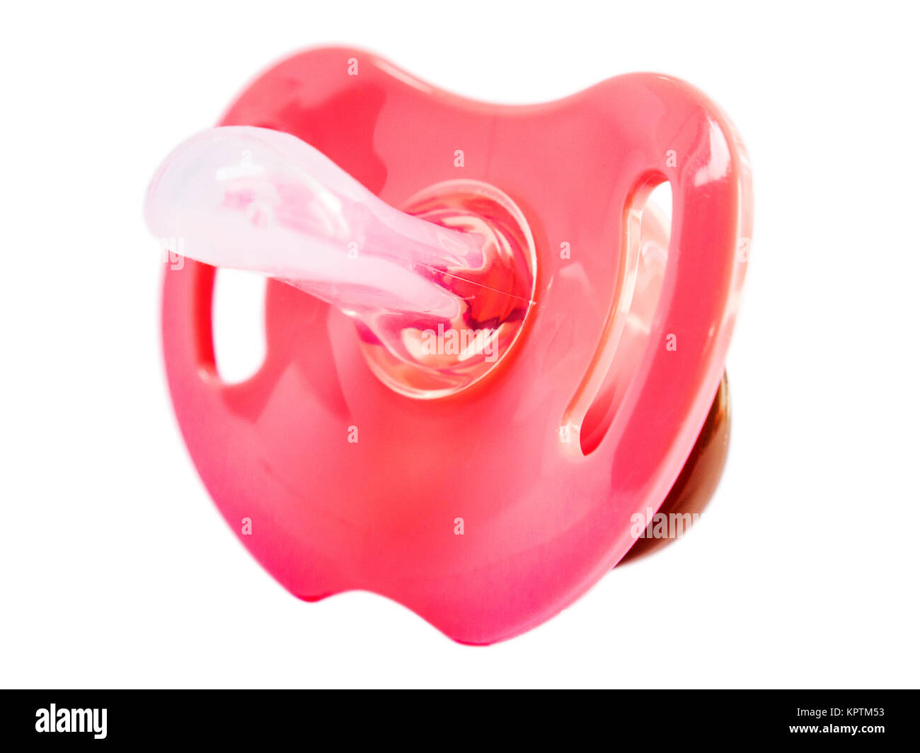 Pink baby dummy isolated on white Stock Photo - Alamy