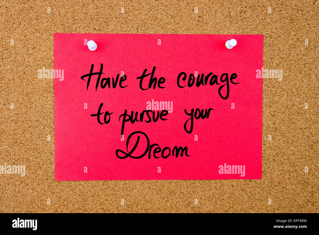 Red paper note with handwritten text on cork board Stock Photo - Alamy