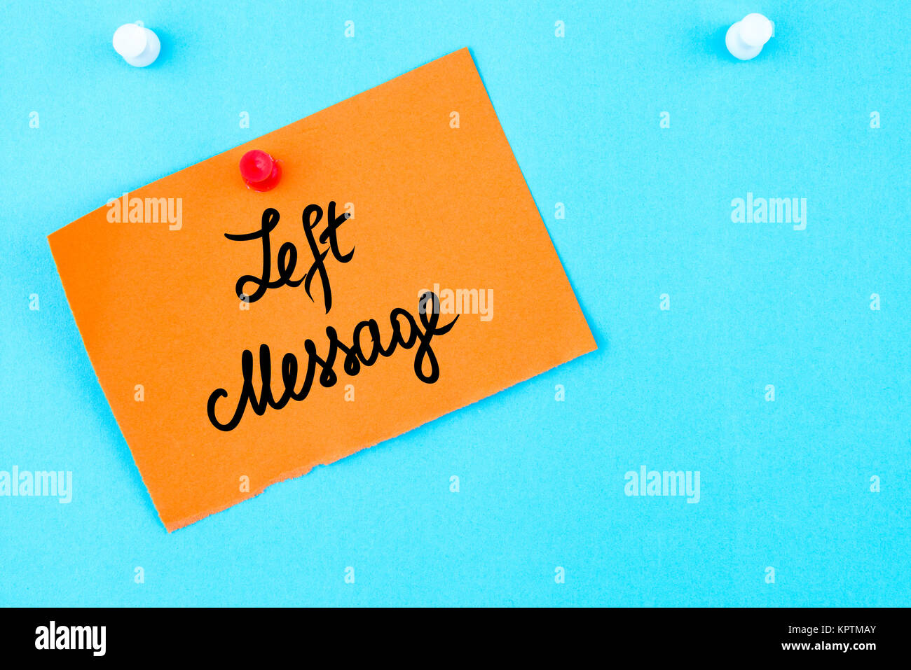 Left Message written on orange paper note Stock Photo - Alamy