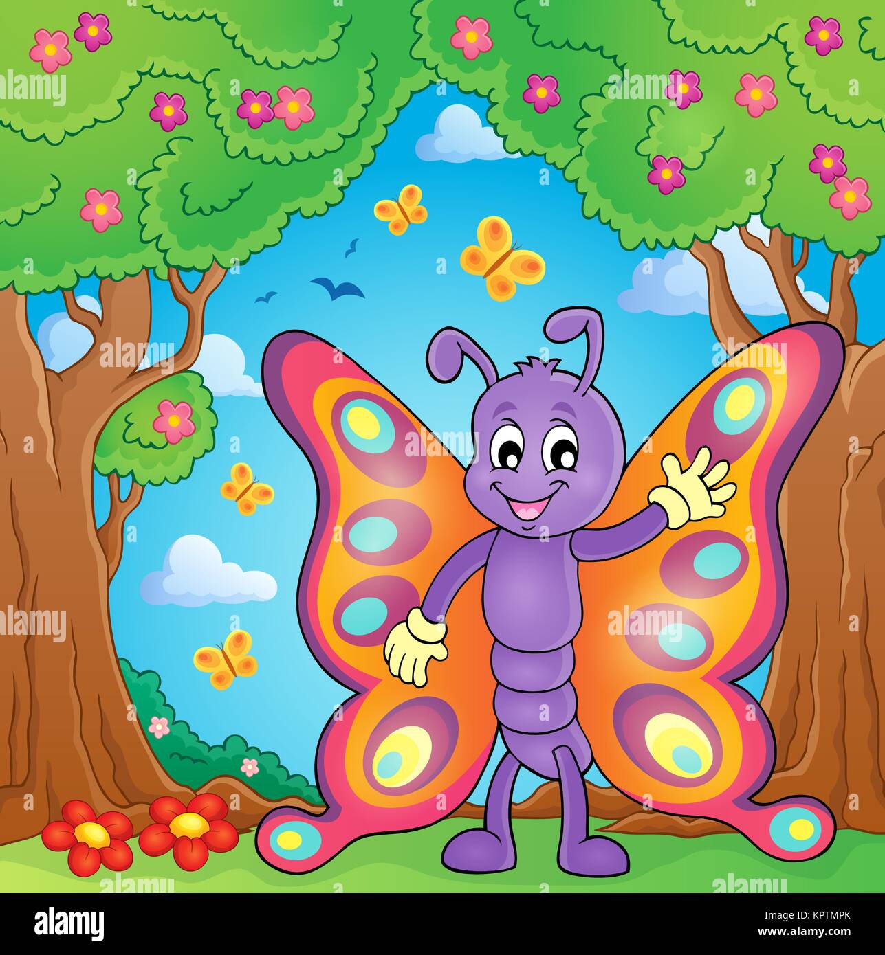 Cheerful butterfly theme image 4 Stock Photo - Alamy