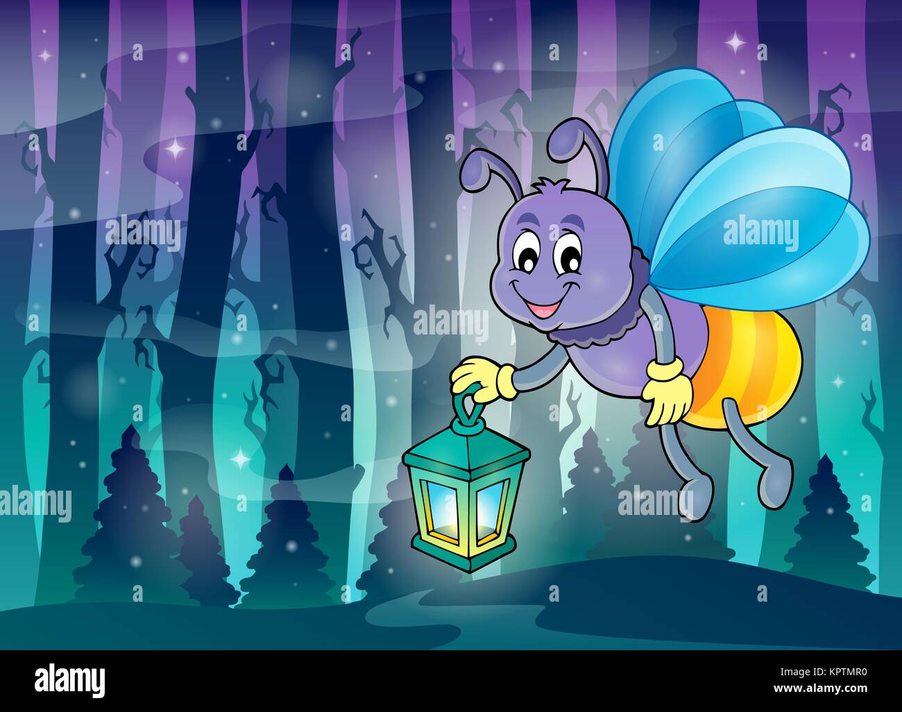 Firefly with lantern theme image 3 Stock Photo - Alamy