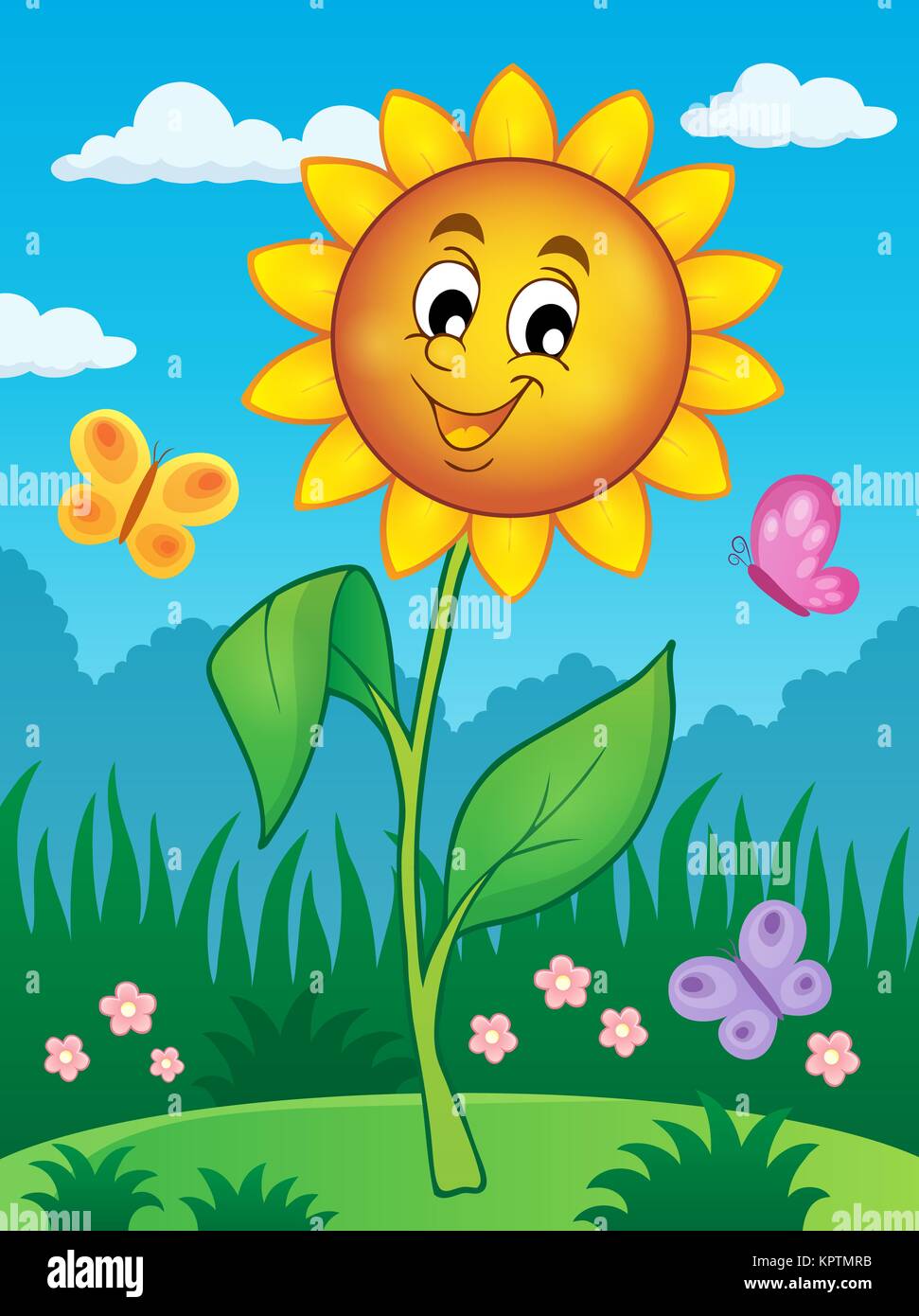 Happy flower theme image 2 Stock Photo - Alamy