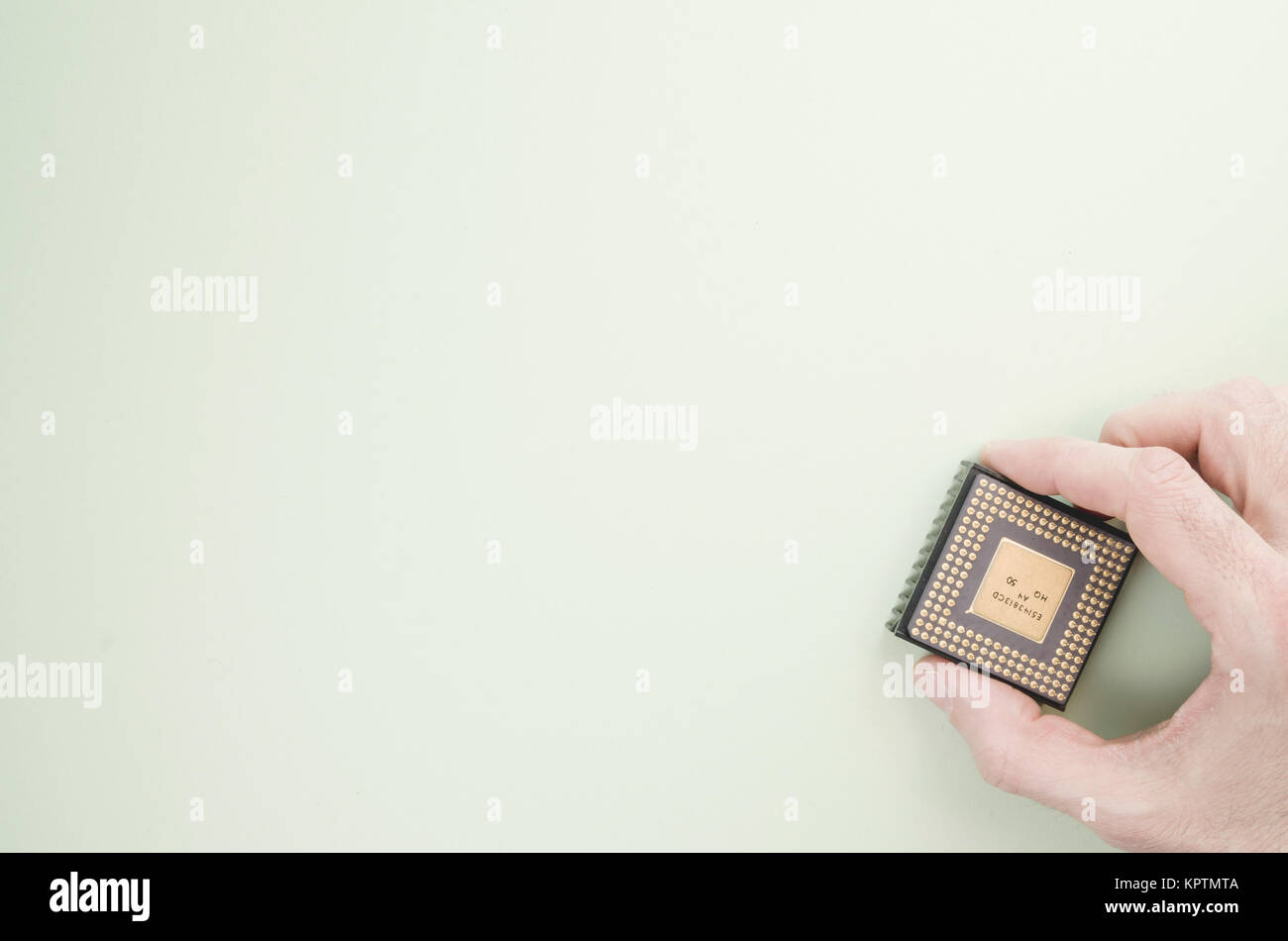 microprocessor digital integrated circuit die package - pins side view ...