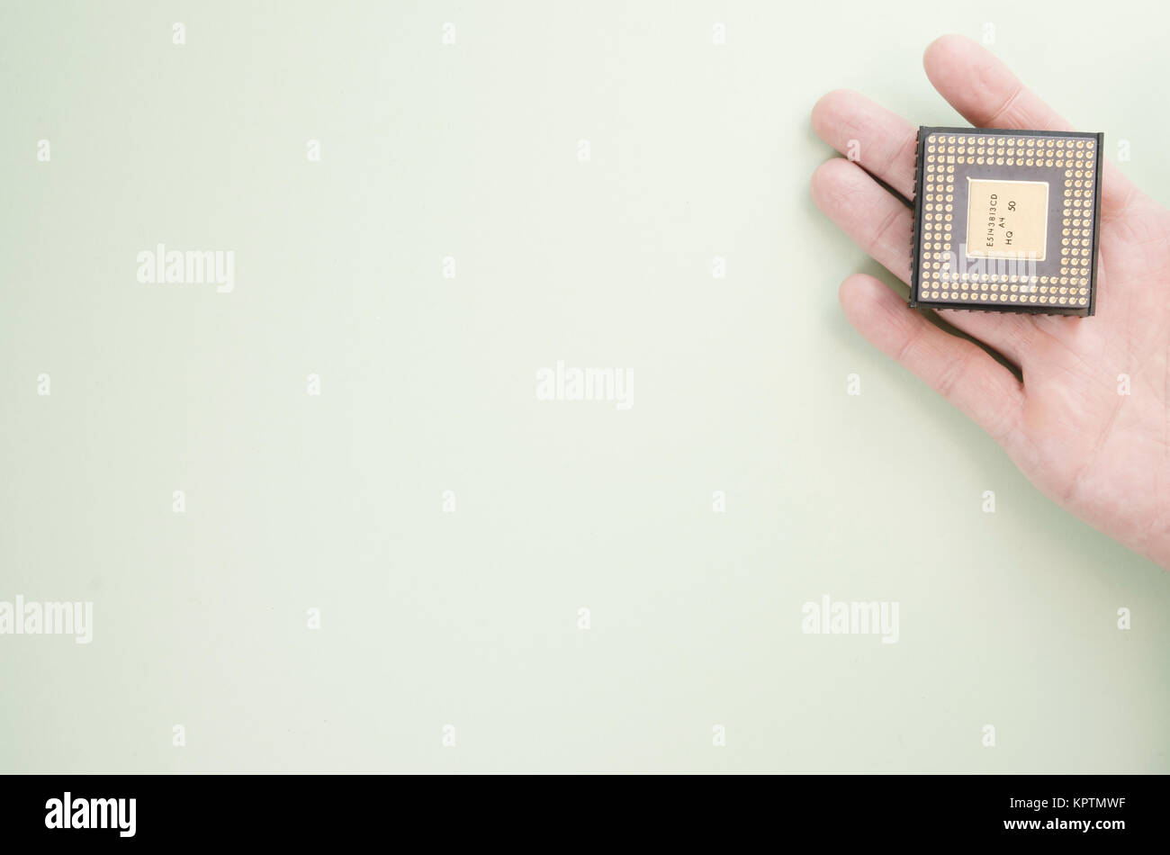 microprocessor digital integrated circuit die package - pins side view ...