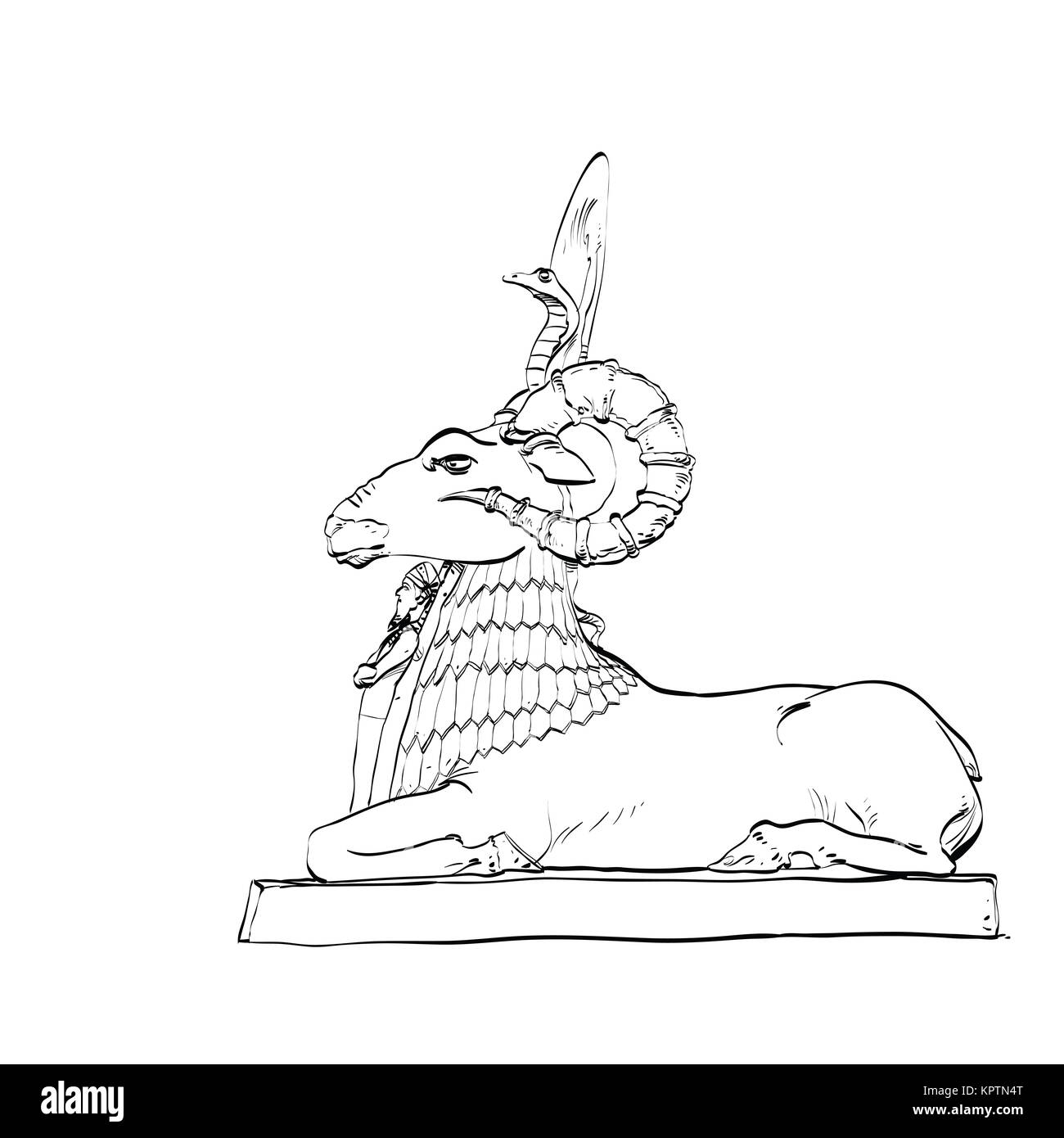 Golden sheep statue animal fairy Stock Photo - Alamy