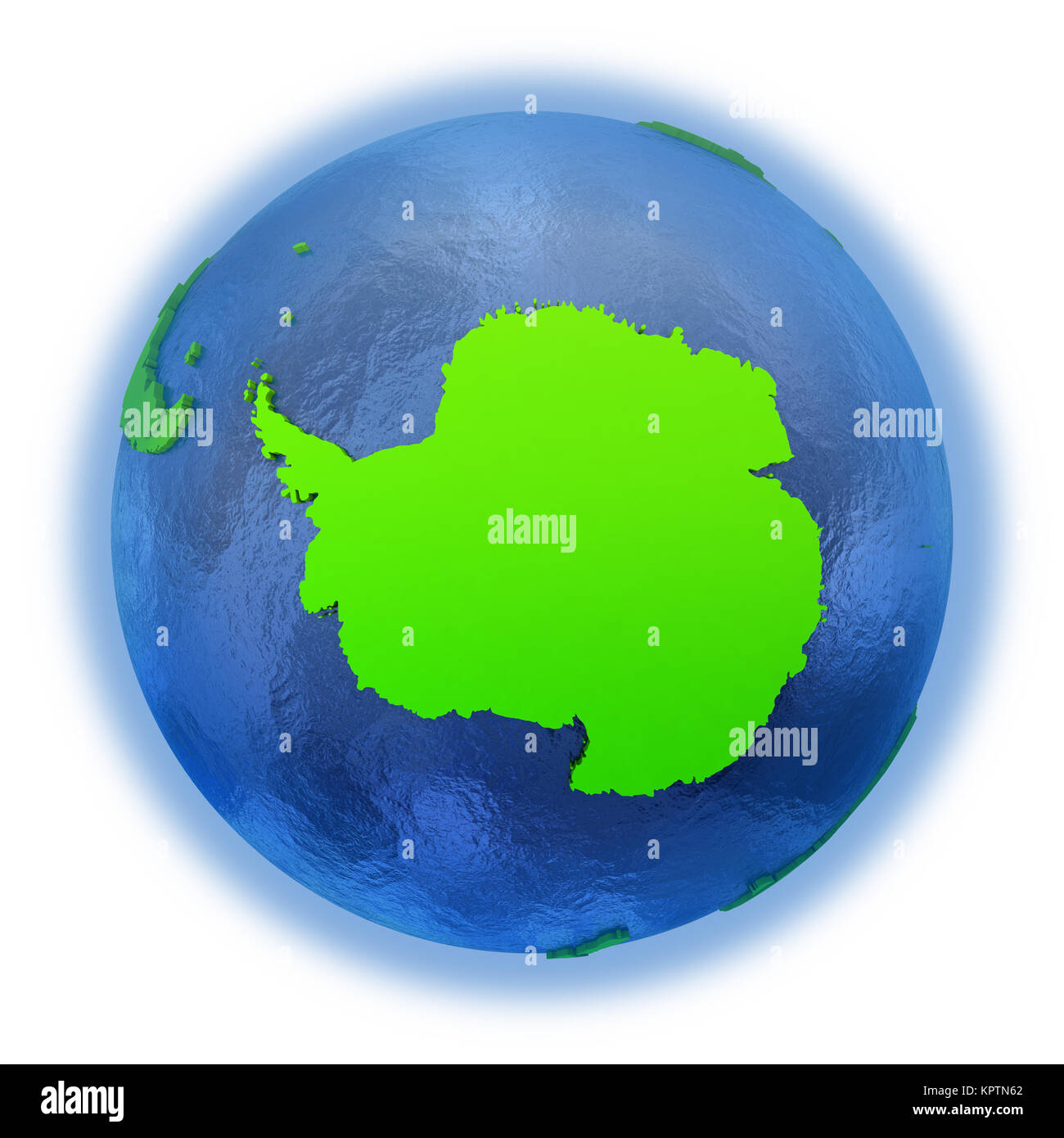 Antarctica on green Earth Stock Photo - Alamy