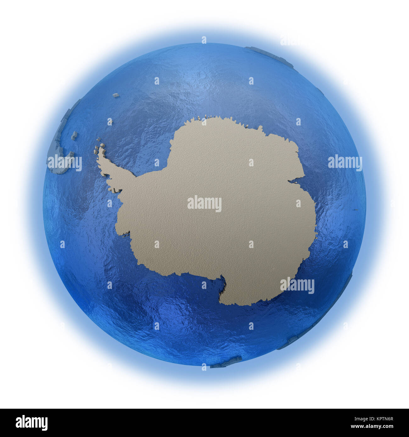 Antarctica on model of planet Earth Stock Photo - Alamy