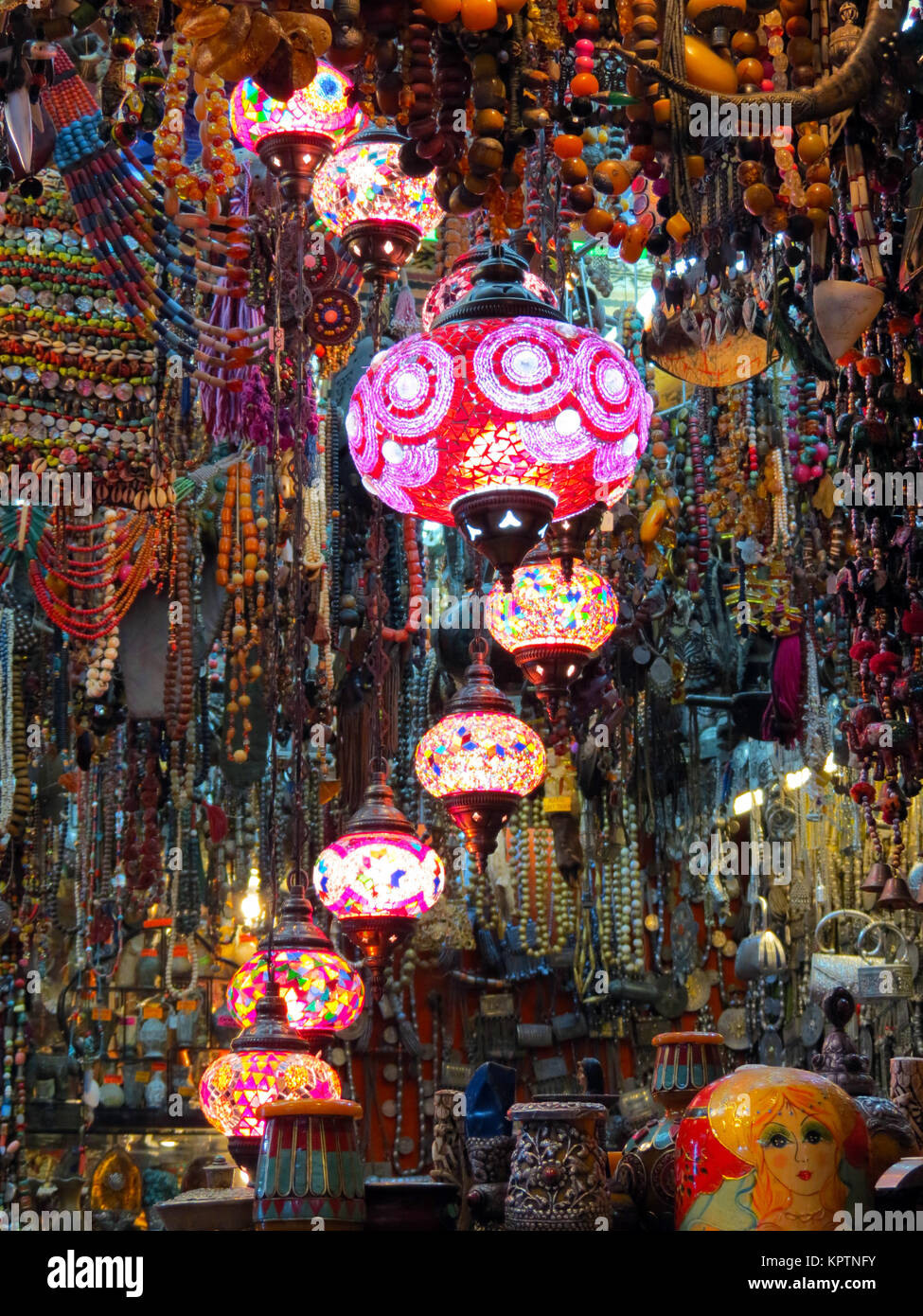 colorful glowing lamps at a bazaar in oman Stock Photo - Alamy