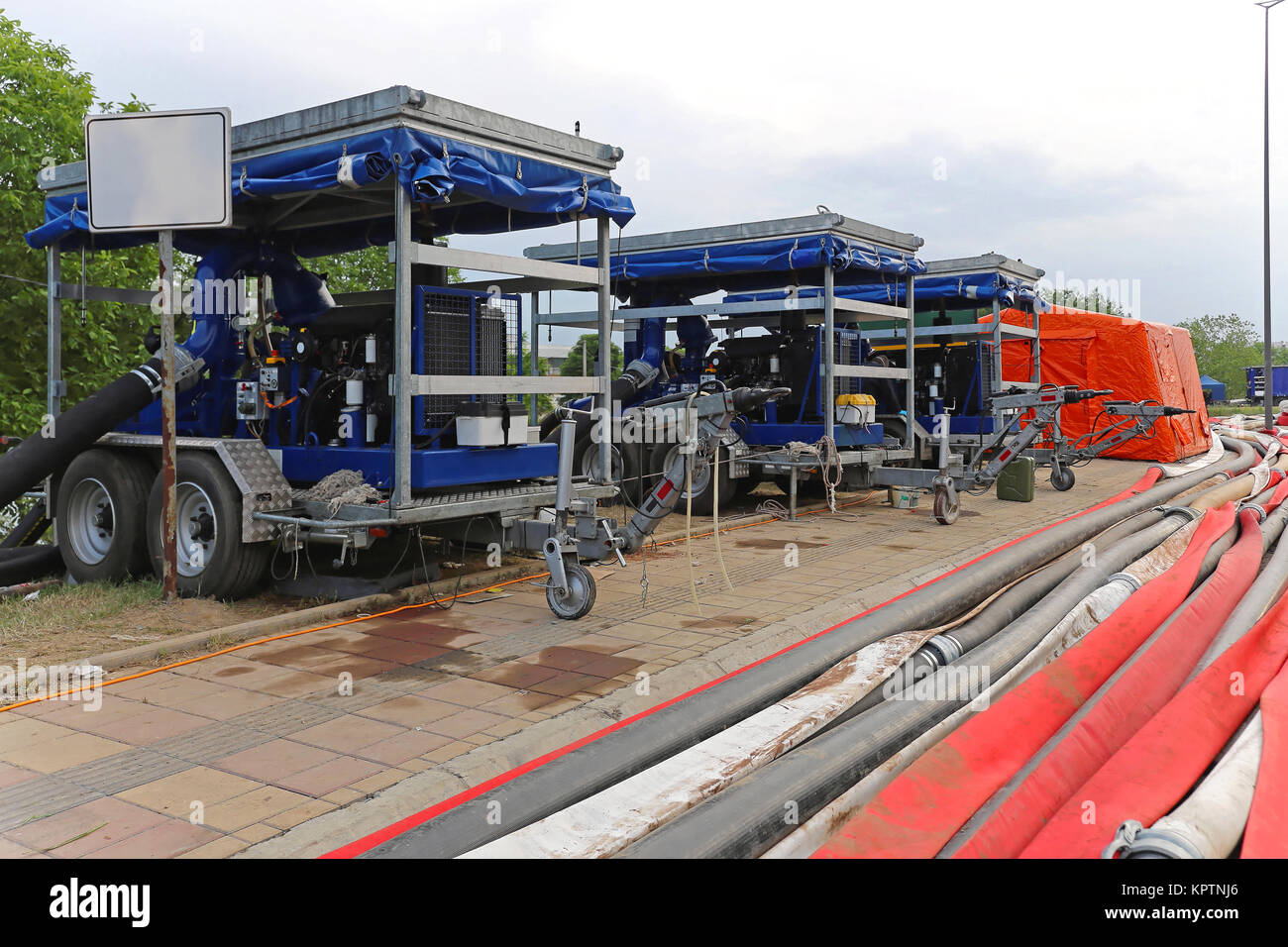 Diesel Powered High Capacity Water Pump For Floods Disaster Stock Photo ...