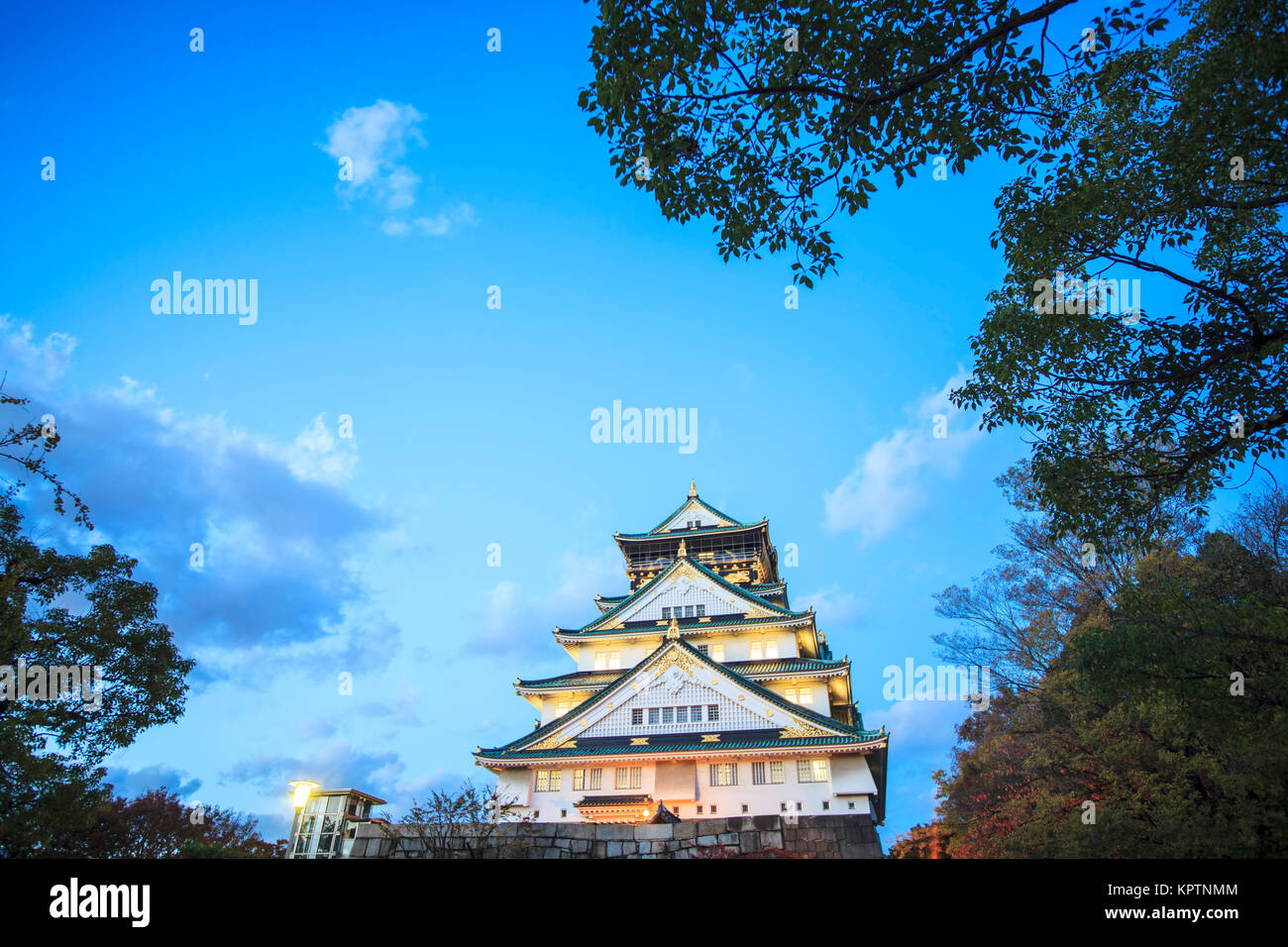 The beautiful Osaka Castle with nice background color Stock Photo - Alamy
