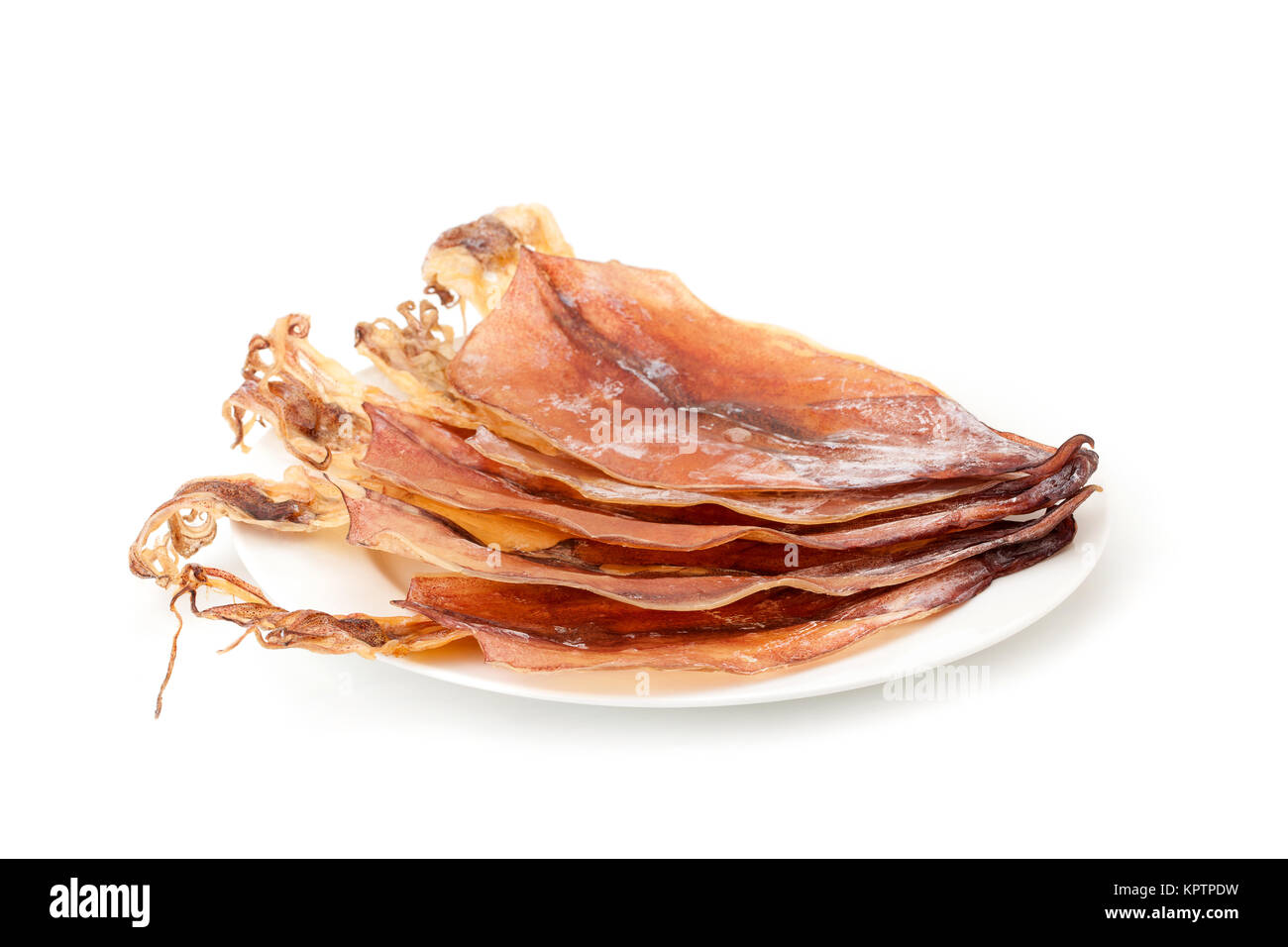 dried squid isolated on white background Stock Photo - Alamy