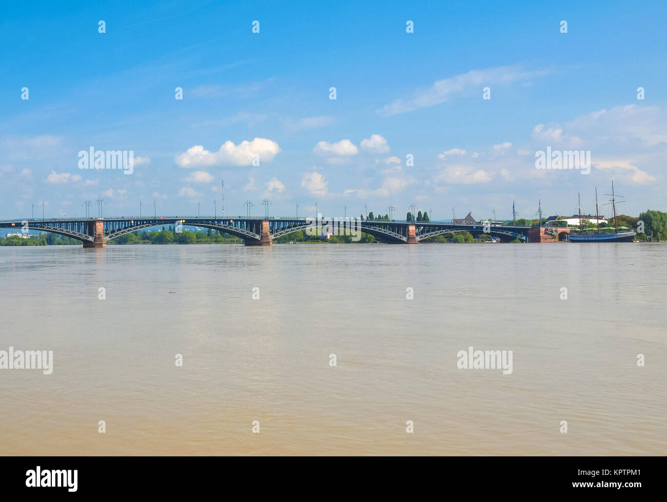 Rhein river in the city of Mainz Germany Stock Photo - Alamy
