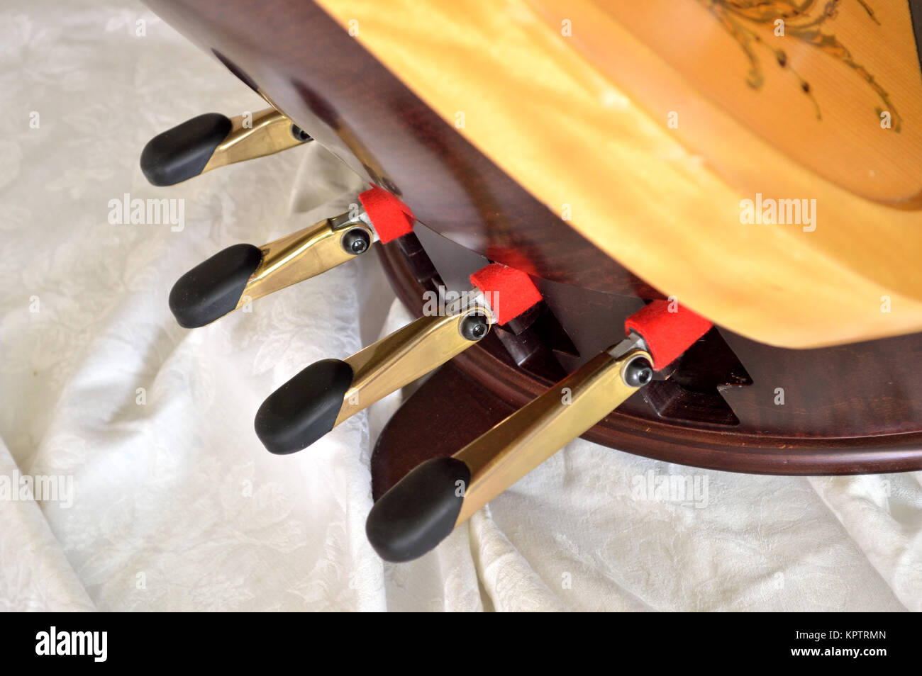 Closeup of the pedals of a concert grand pedal harp Stock Photo - Alamy