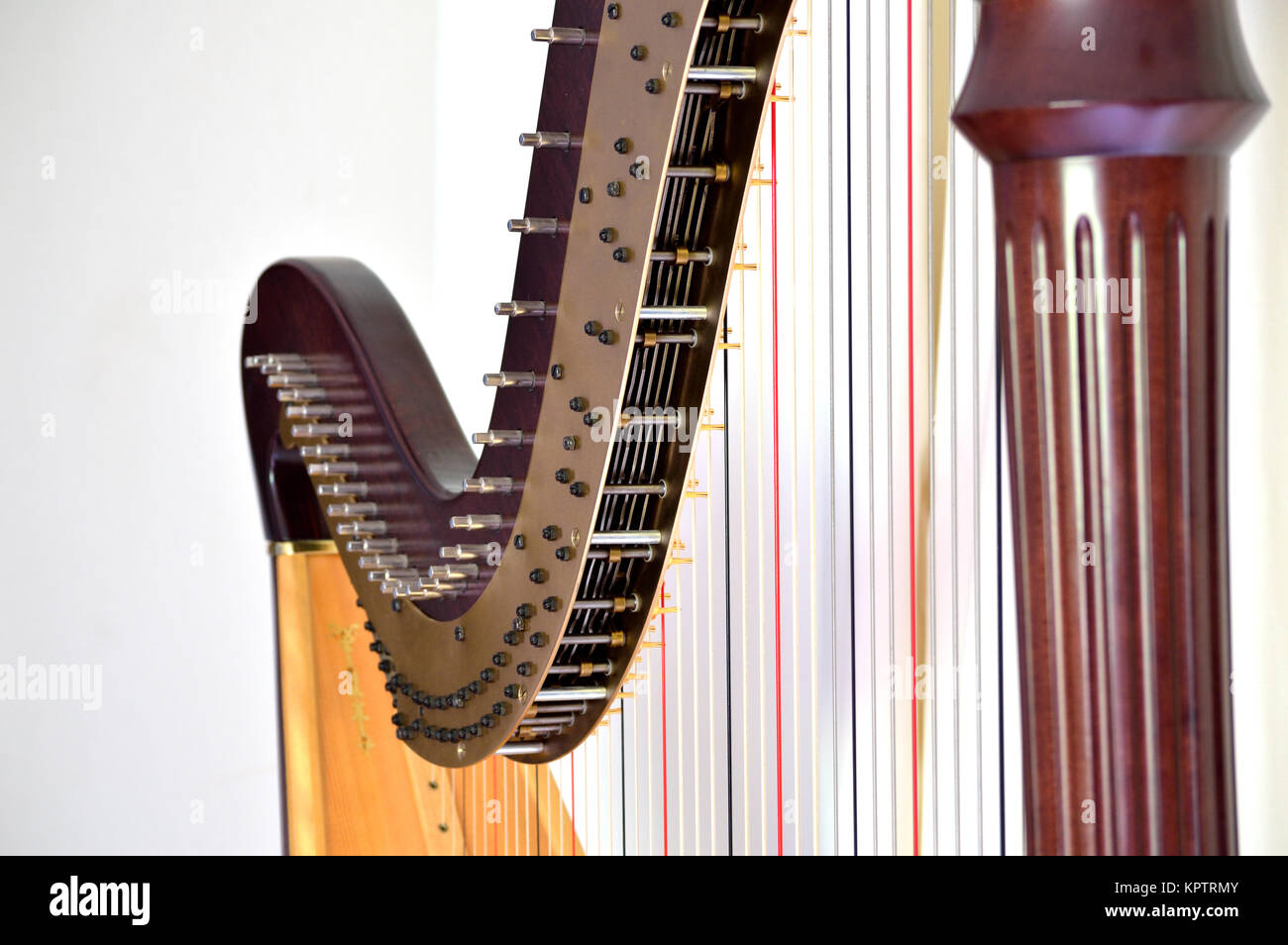Pedal harp closeup Stock Photo - Alamy