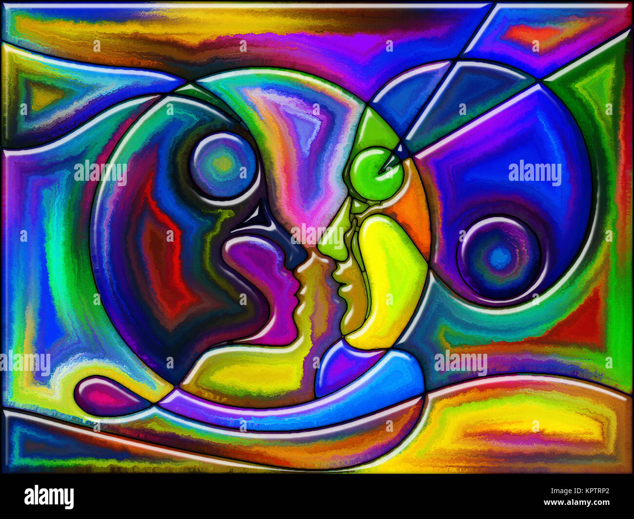 Geometry of Color series. Composition of colorful stained glass pattern ...