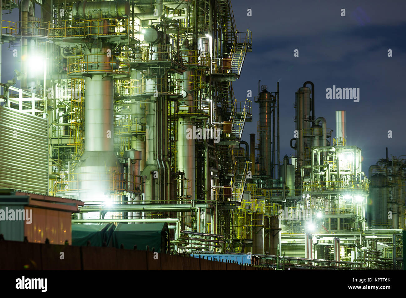 Industry factory at night Stock Photo - Alamy