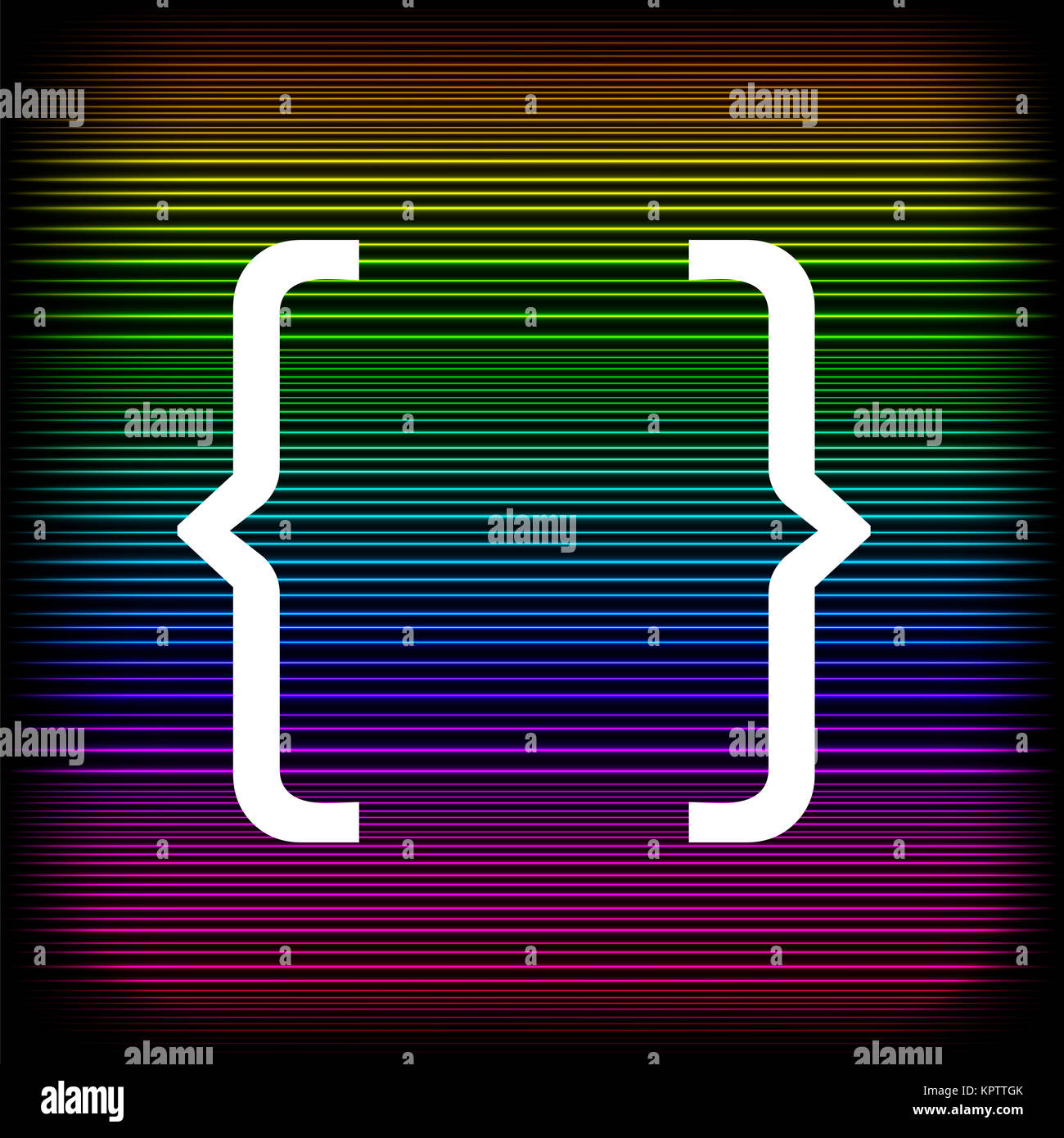 Curly Bracket Icon Isolated on Colorful Neon Background Stock Photo - Alamy