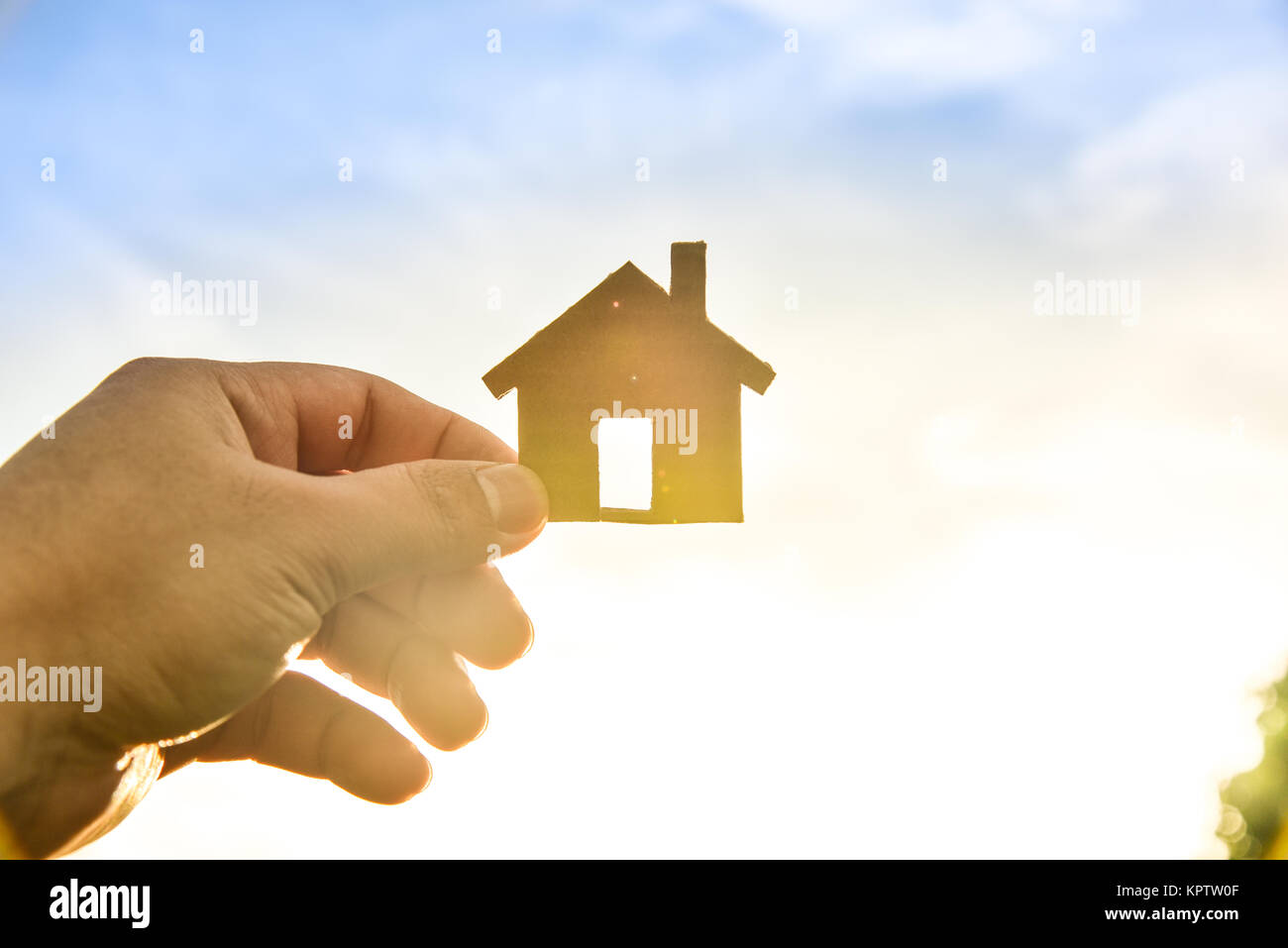 The concept of building houses on sky Stock Photo - Alamy