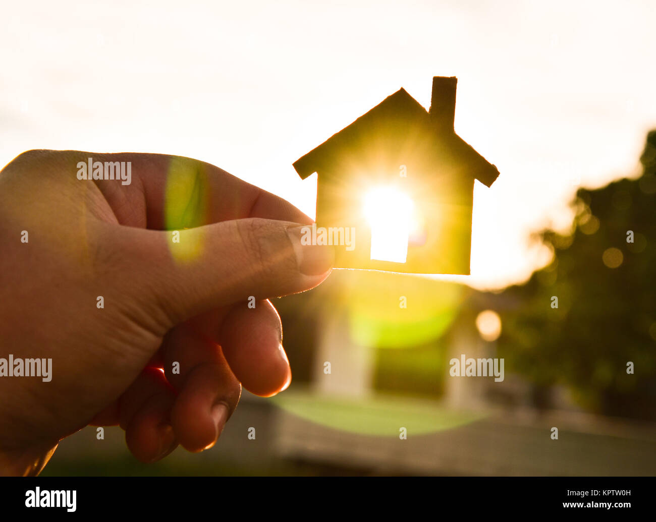 The concept of building houses on sky Stock Photo - Alamy
