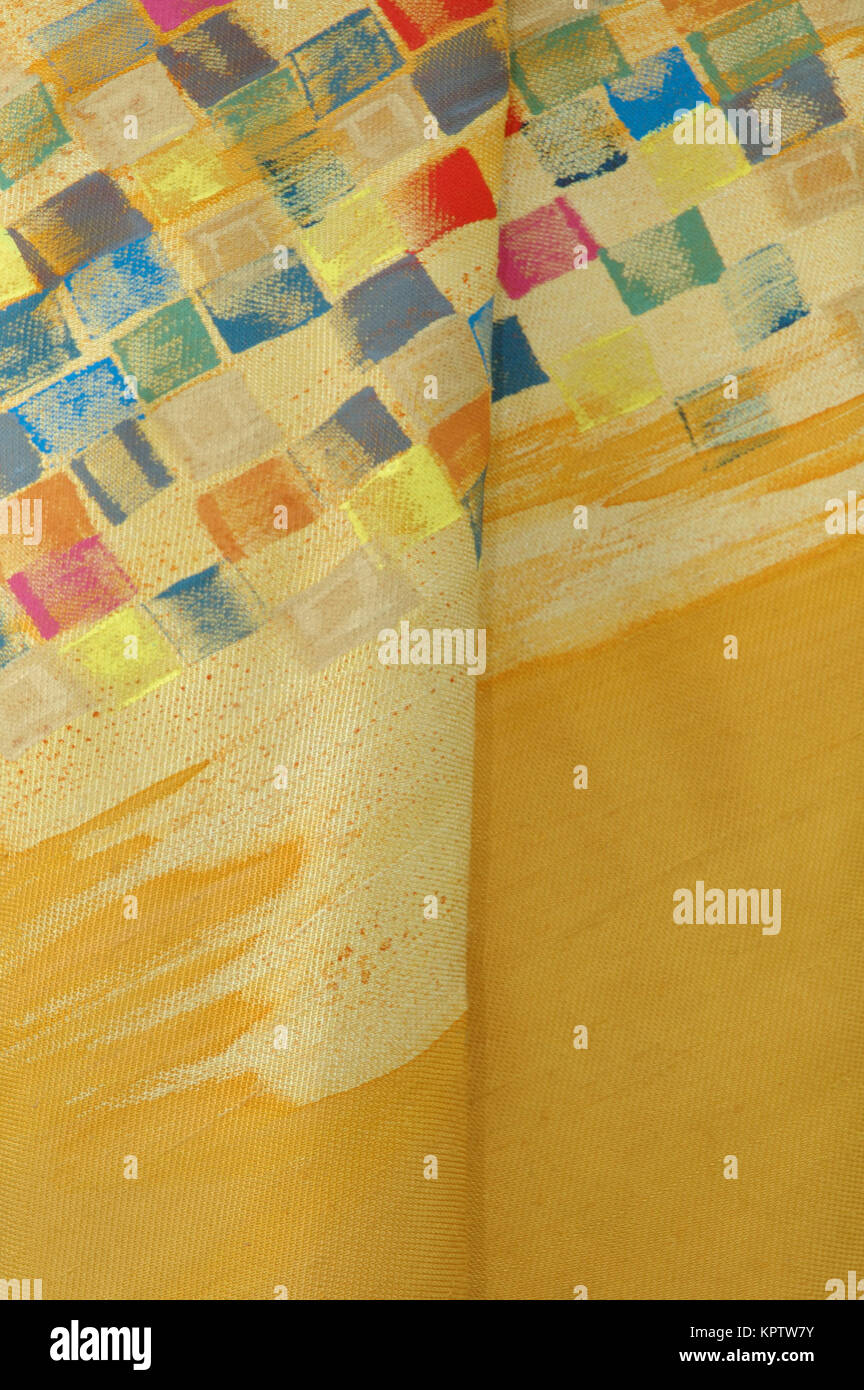 Silk fabrics hand design and hand dye Stock Photo - Alamy