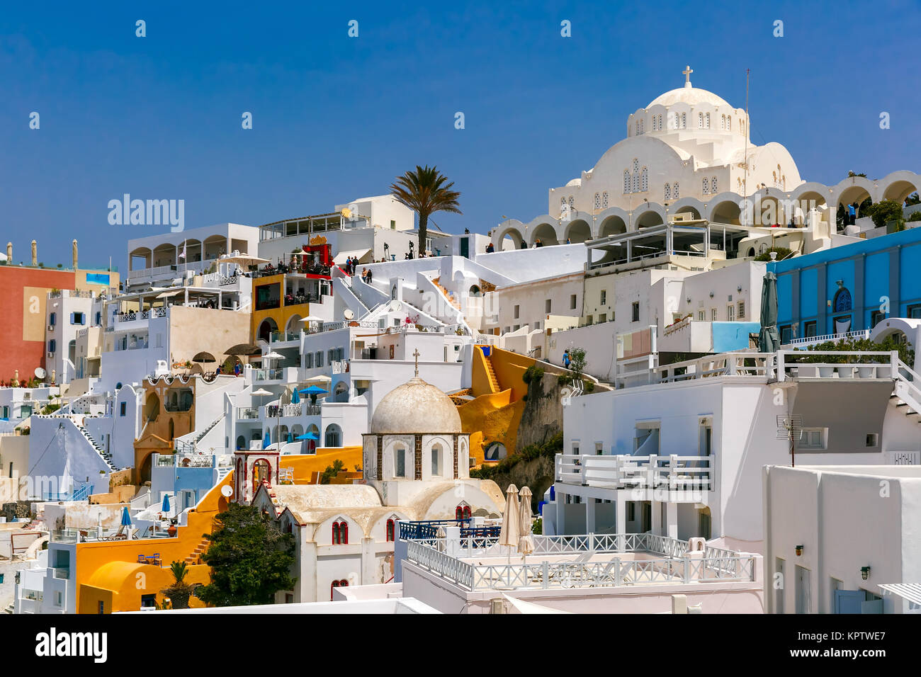 Fira, main town of Santorini, Greece Stock Photo - Alamy