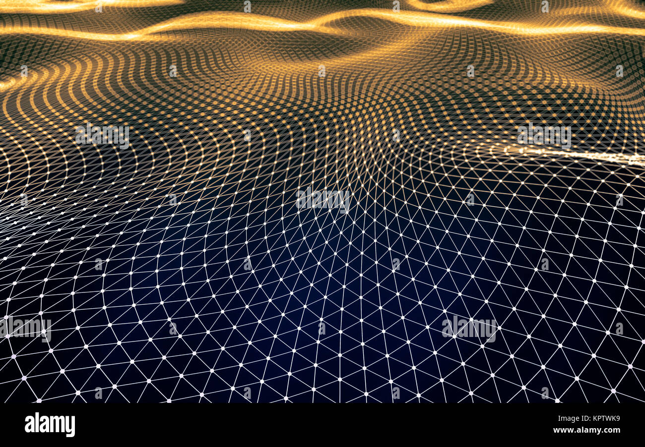 Abstract polygonal space low poly dark background with connecting dots ...