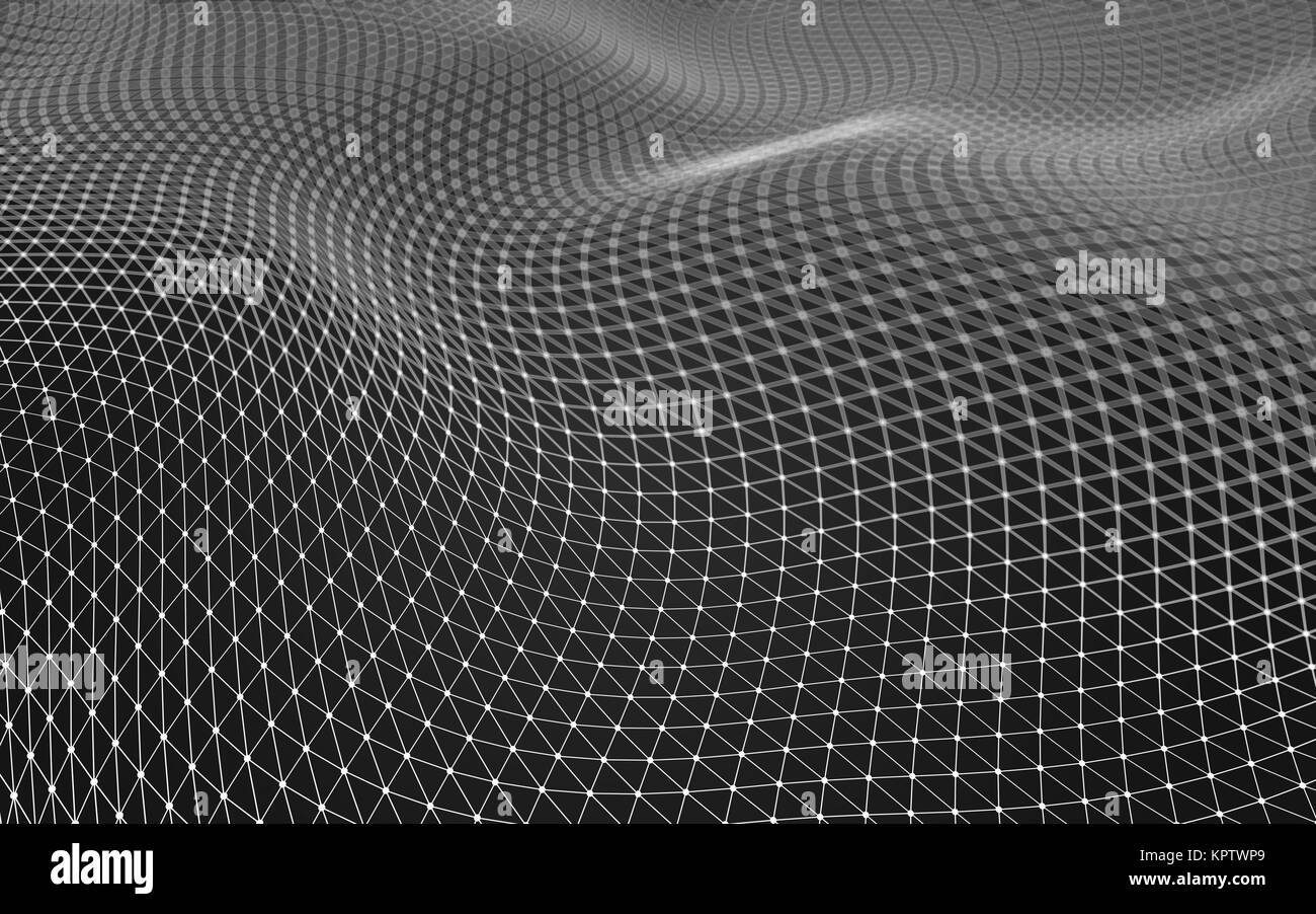 Abstract Polygonal Space Low Poly Dark Background With Connecting Dots And Lines Connection