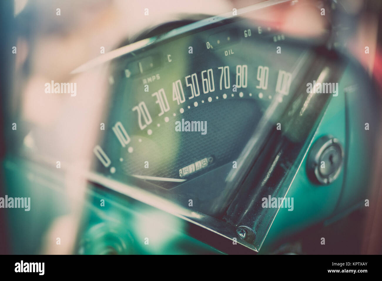 Retro car dashboard Stock Photo - Alamy