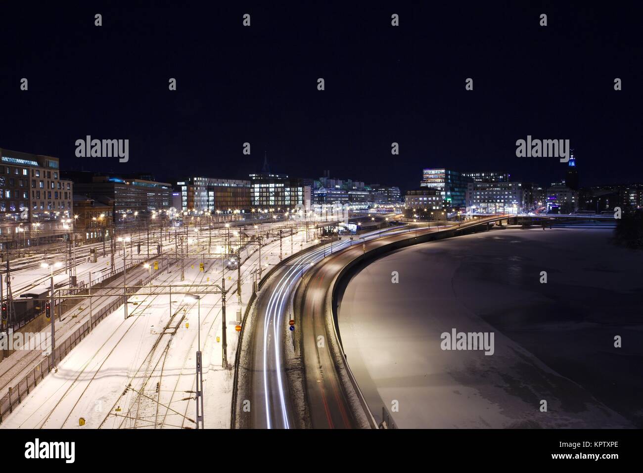 Railway Station in Winter Stock Photo - Alamy