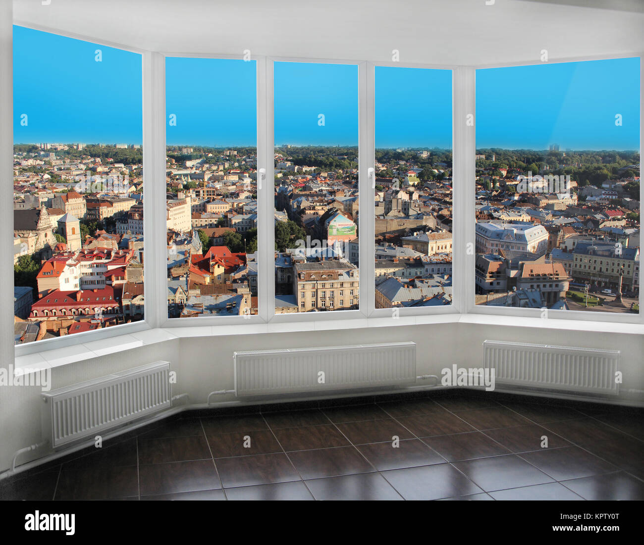 modern windows with view of Lviv from above Stock Photo - Alamy