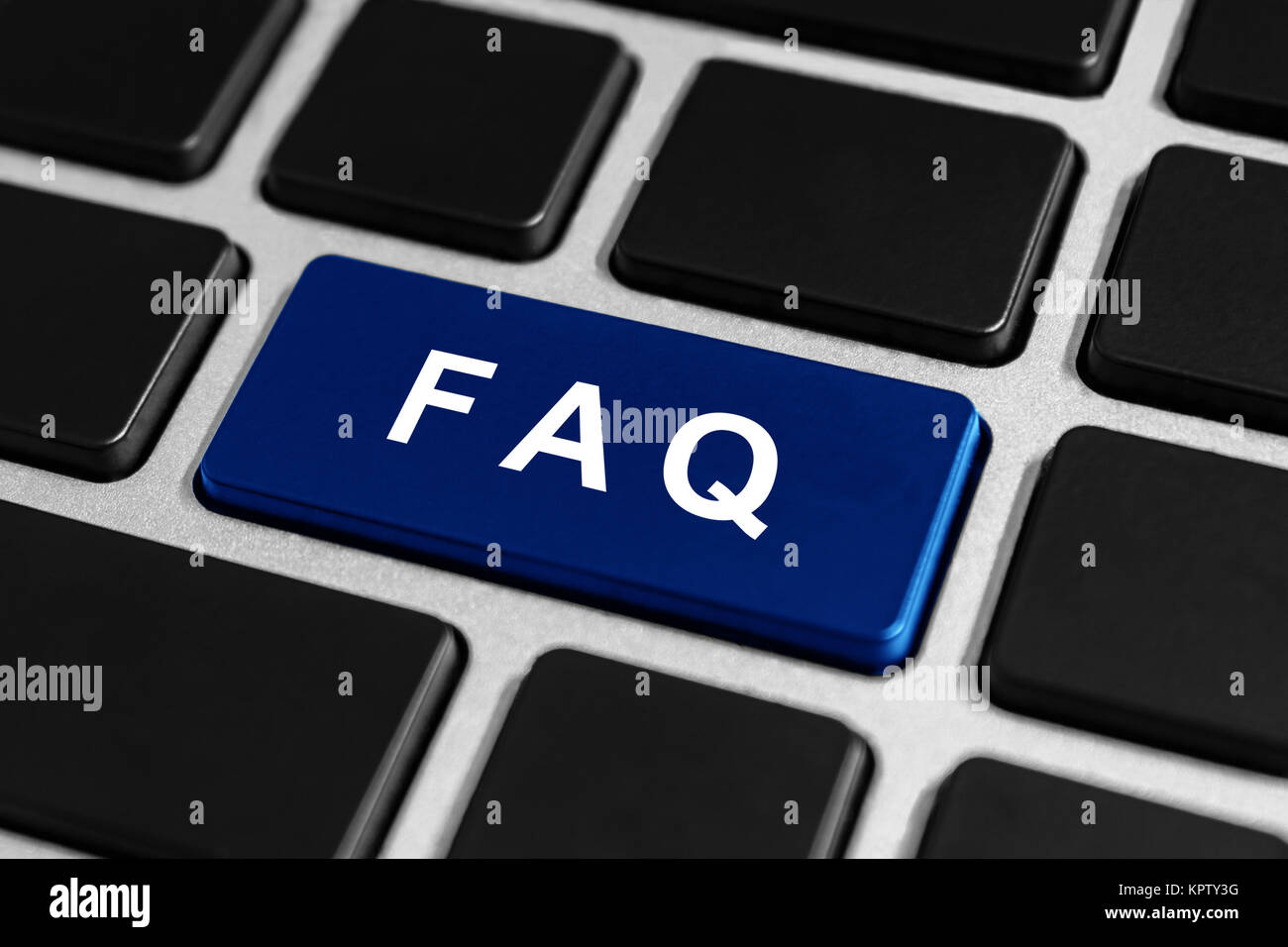 FAQ or Frequently asked questions button on keyboard Stock Photo - Alamy