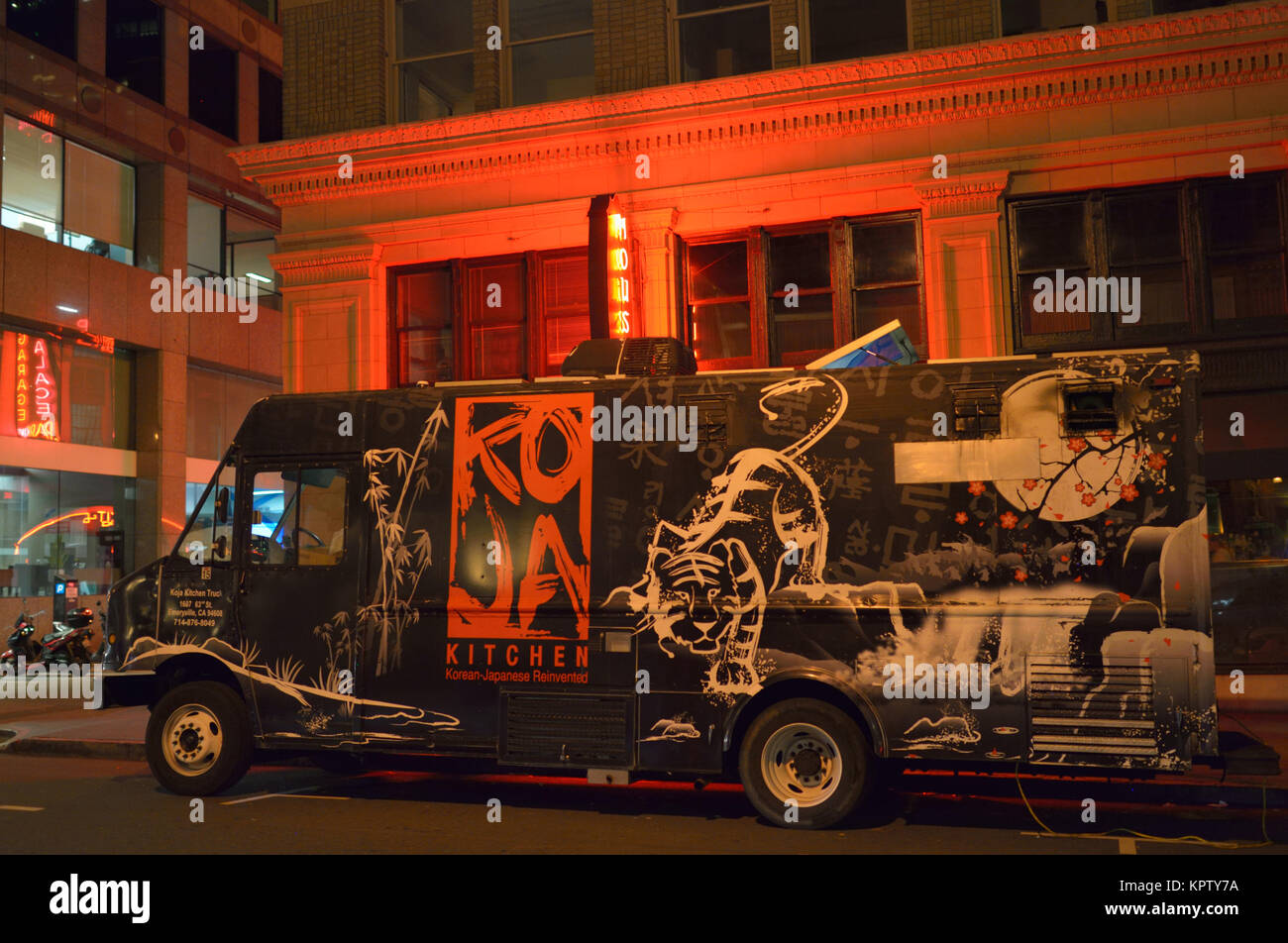 KoJa (Korean Japanese) Kitchen food truck, San Francisco CA Stock Photo ...