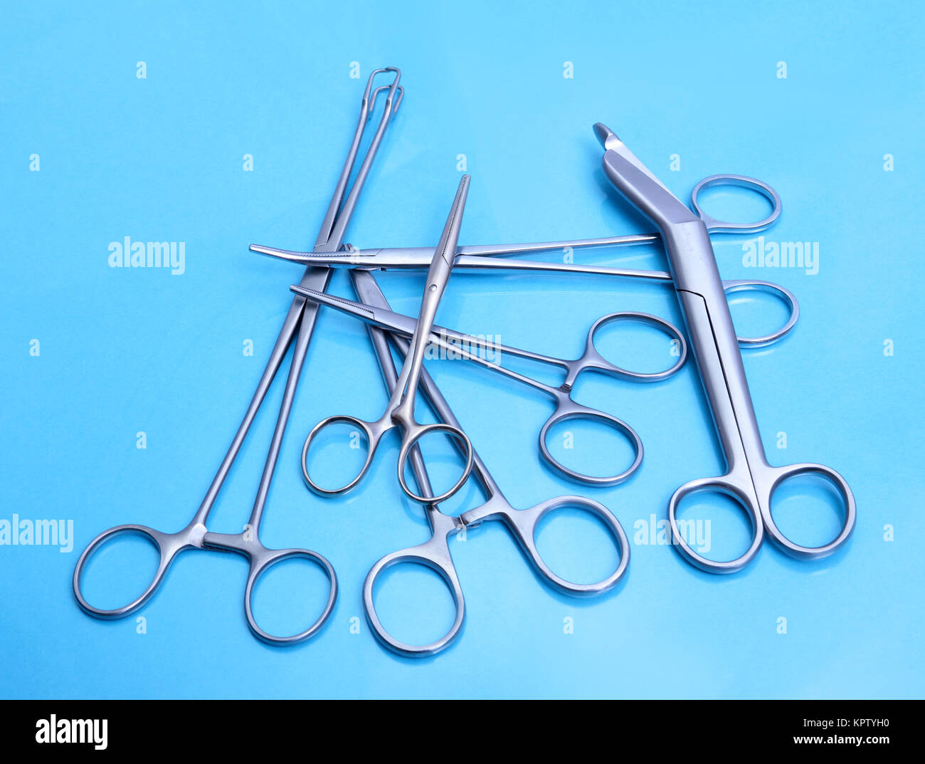 Surgical instruments and tools on table for a surgery Stock Photo - Alamy