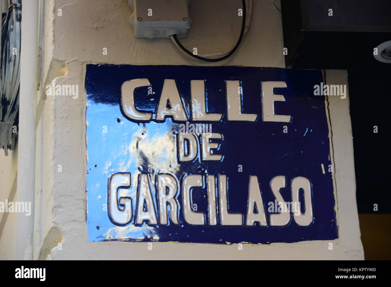 street signs in valencia - spain Stock Photo - Alamy