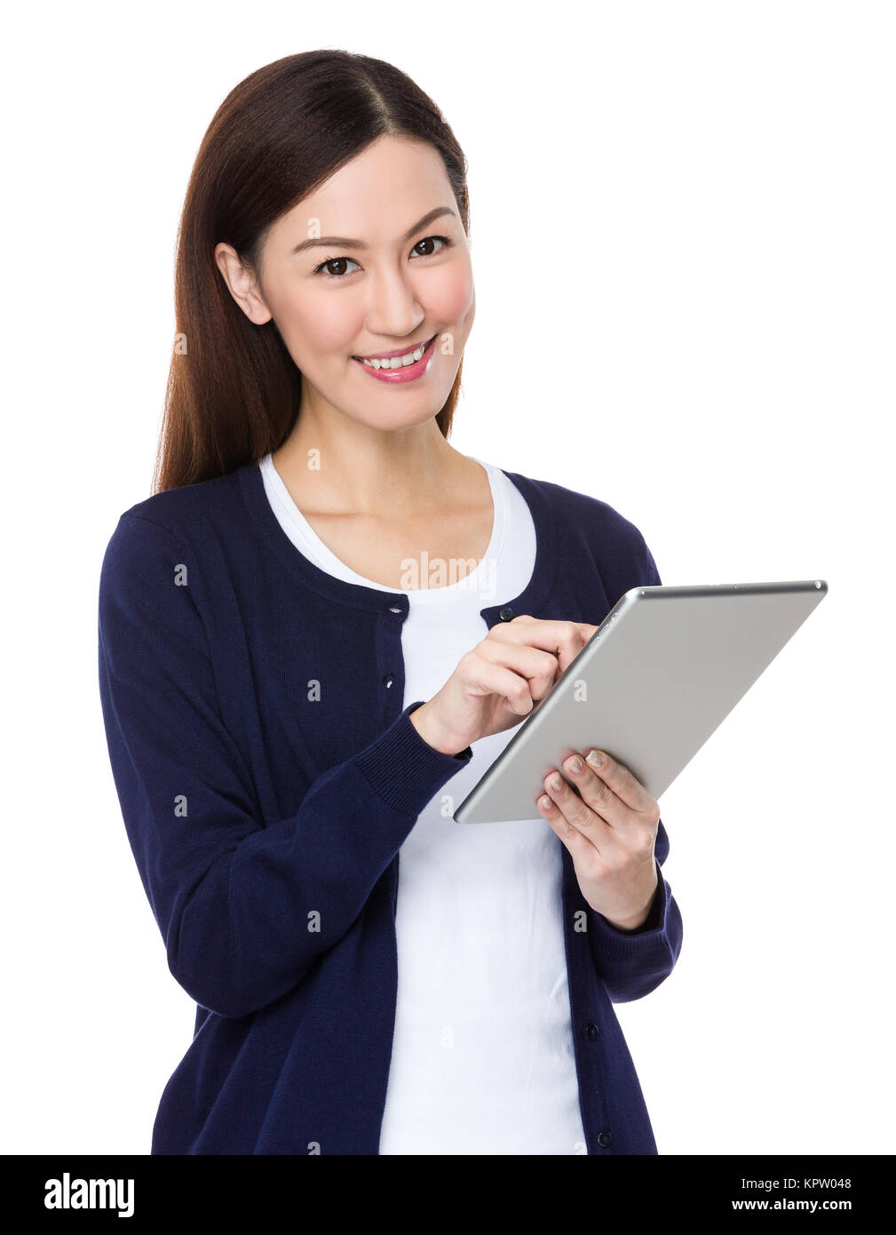 Young woman use of the digital tablet Stock Photo - Alamy