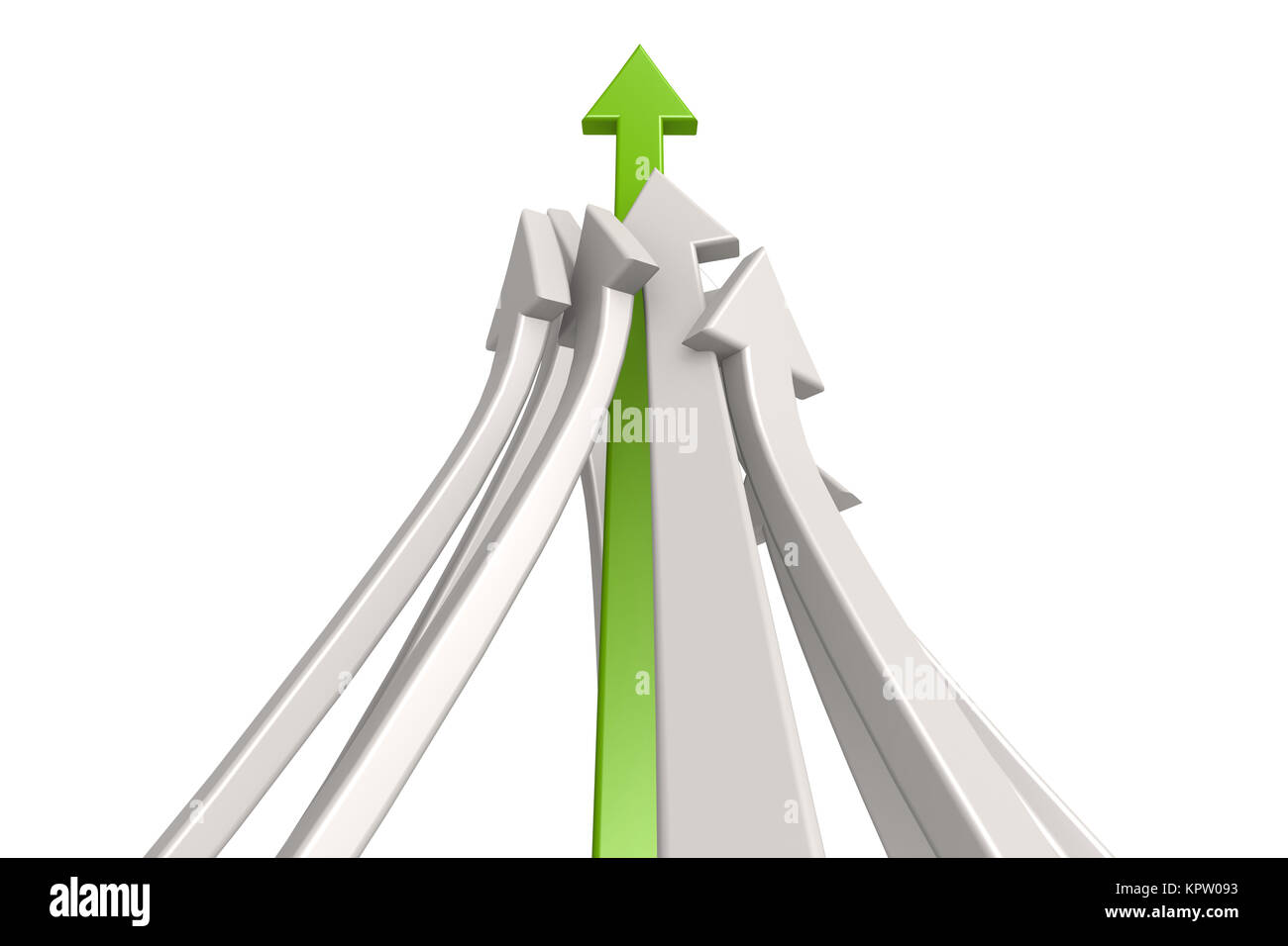 Leading green arrow Stock Photo - Alamy