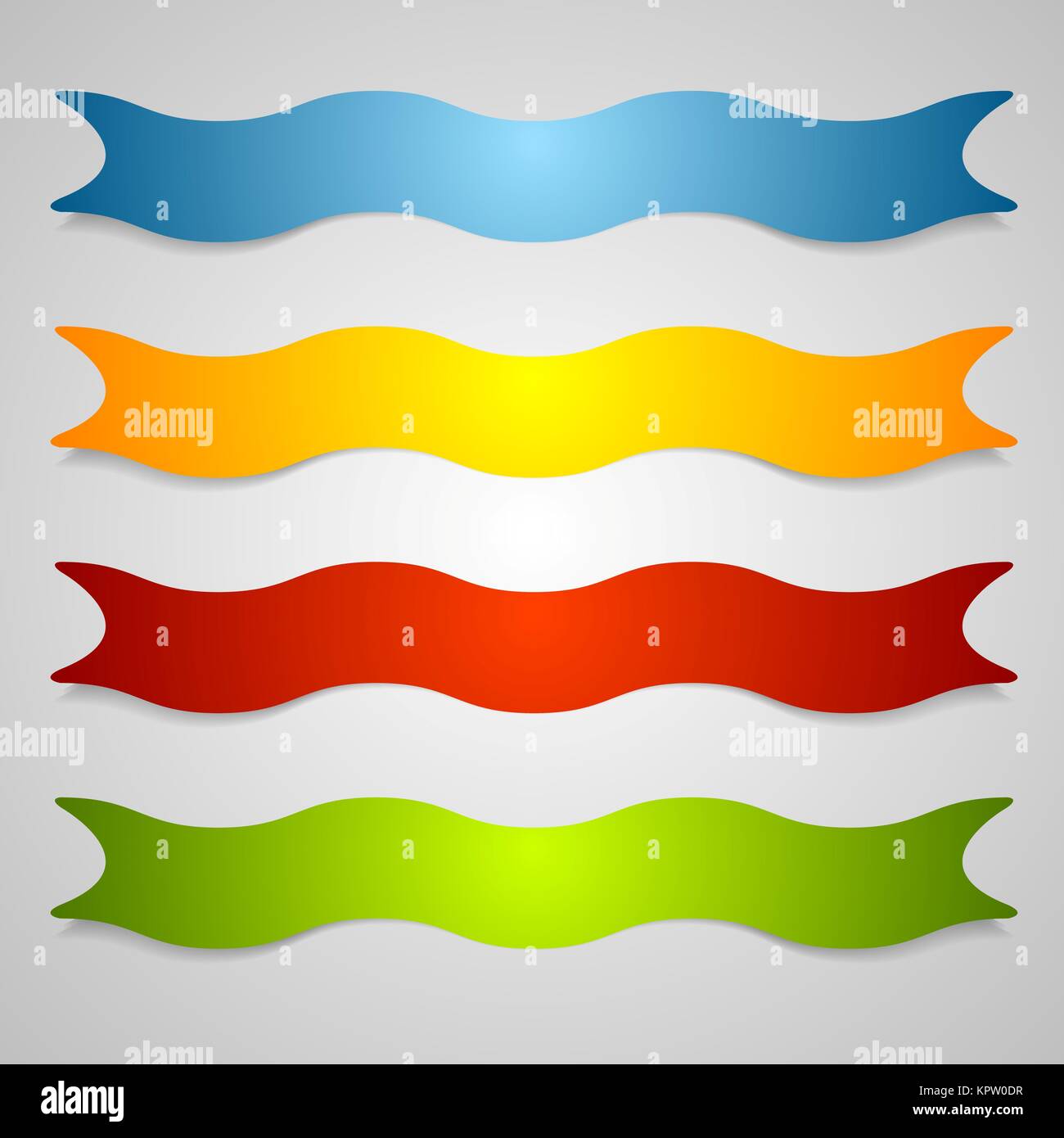 Set of wavy label ribbons Stock Photo - Alamy